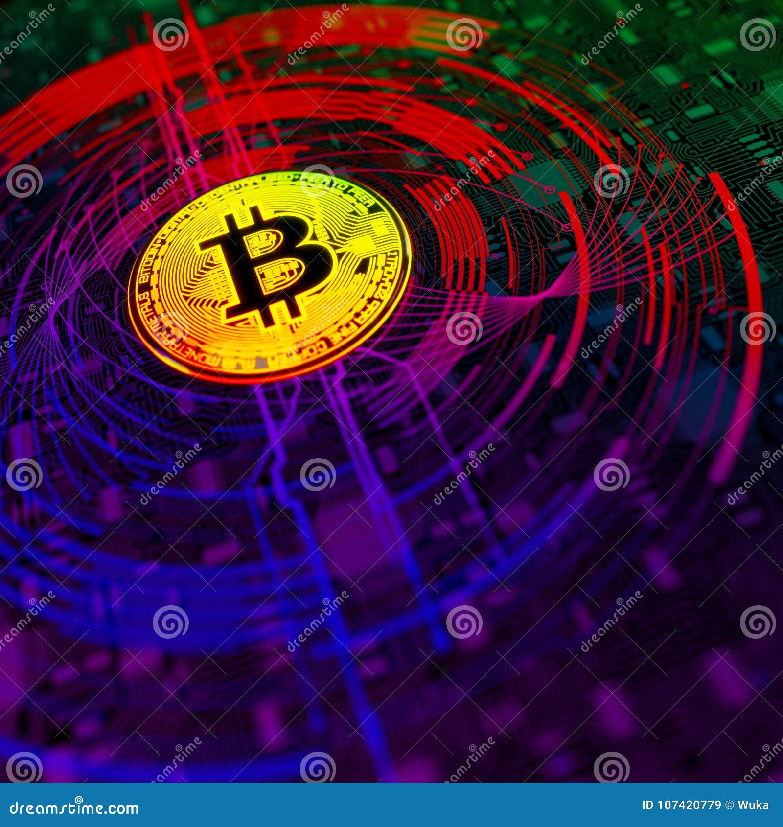 Bitcoin Mining Abstract Background Stock Illustration - Illustration of ...