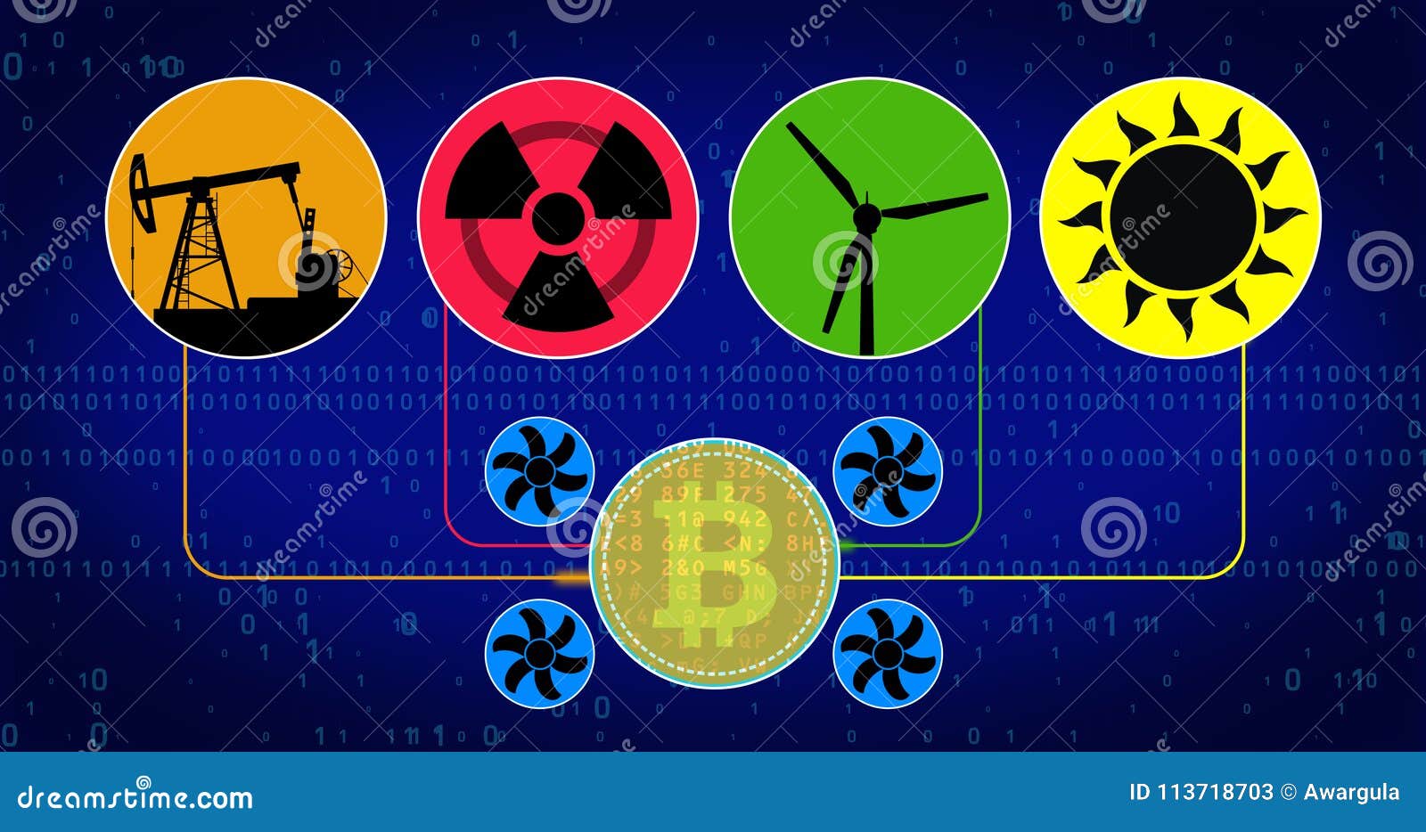 Bitcoin Mining Concept with Energy Nuclear Wind Turbine and Oil Stock ... Bitcoin Mining Concept with Energy Nuclear Wind Turbine and Oil Stock ...