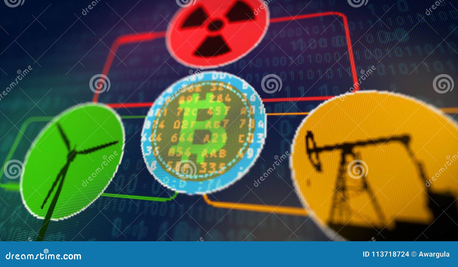 Bitcoin Mining Concept with Energy Nuclear Wind Turbine and Oil Stock ... Bitcoin Mining Concept with Energy Nuclear Wind Turbine and Oil Stock ...