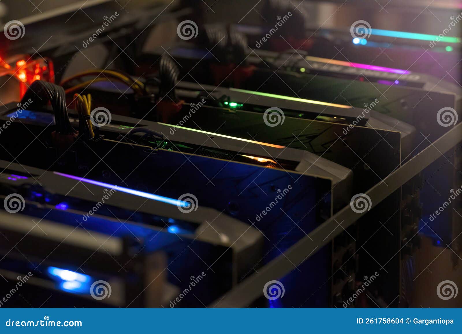 Bitcoin Mining Farm Rig for Mining Cryptocurrency Stock Photo - Image ...