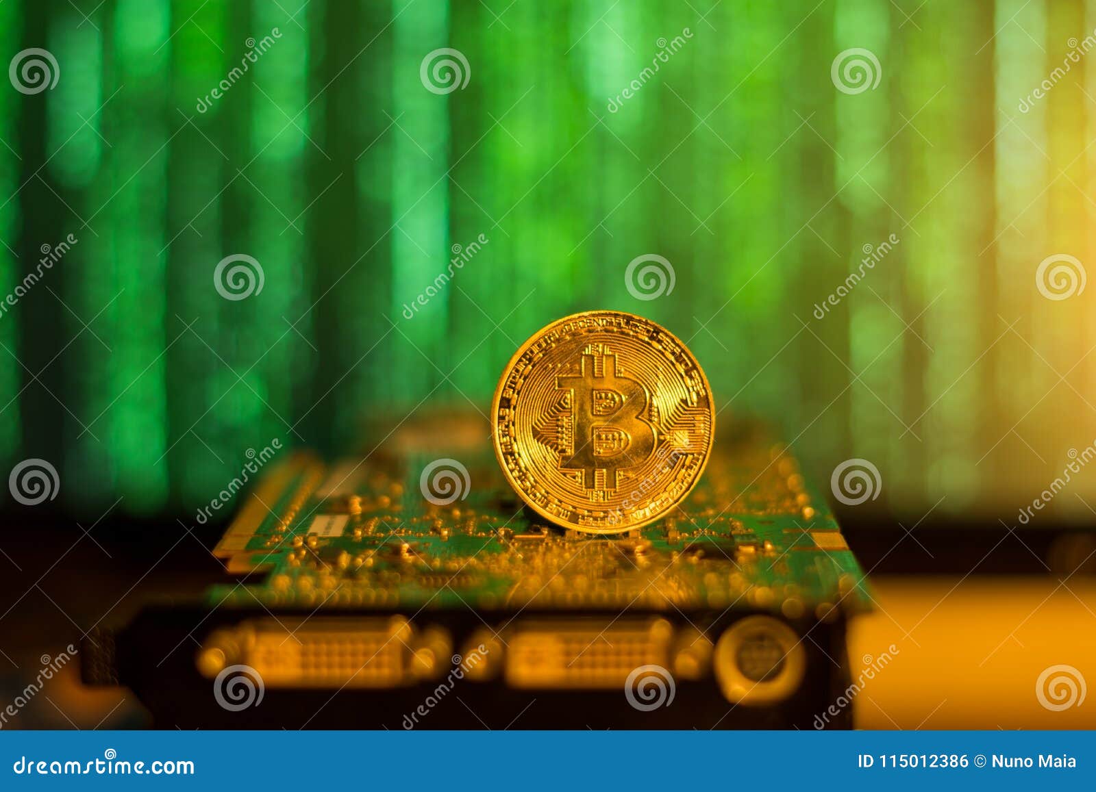Bitcoin mining matrix stock photo. Image of internet - 115012386