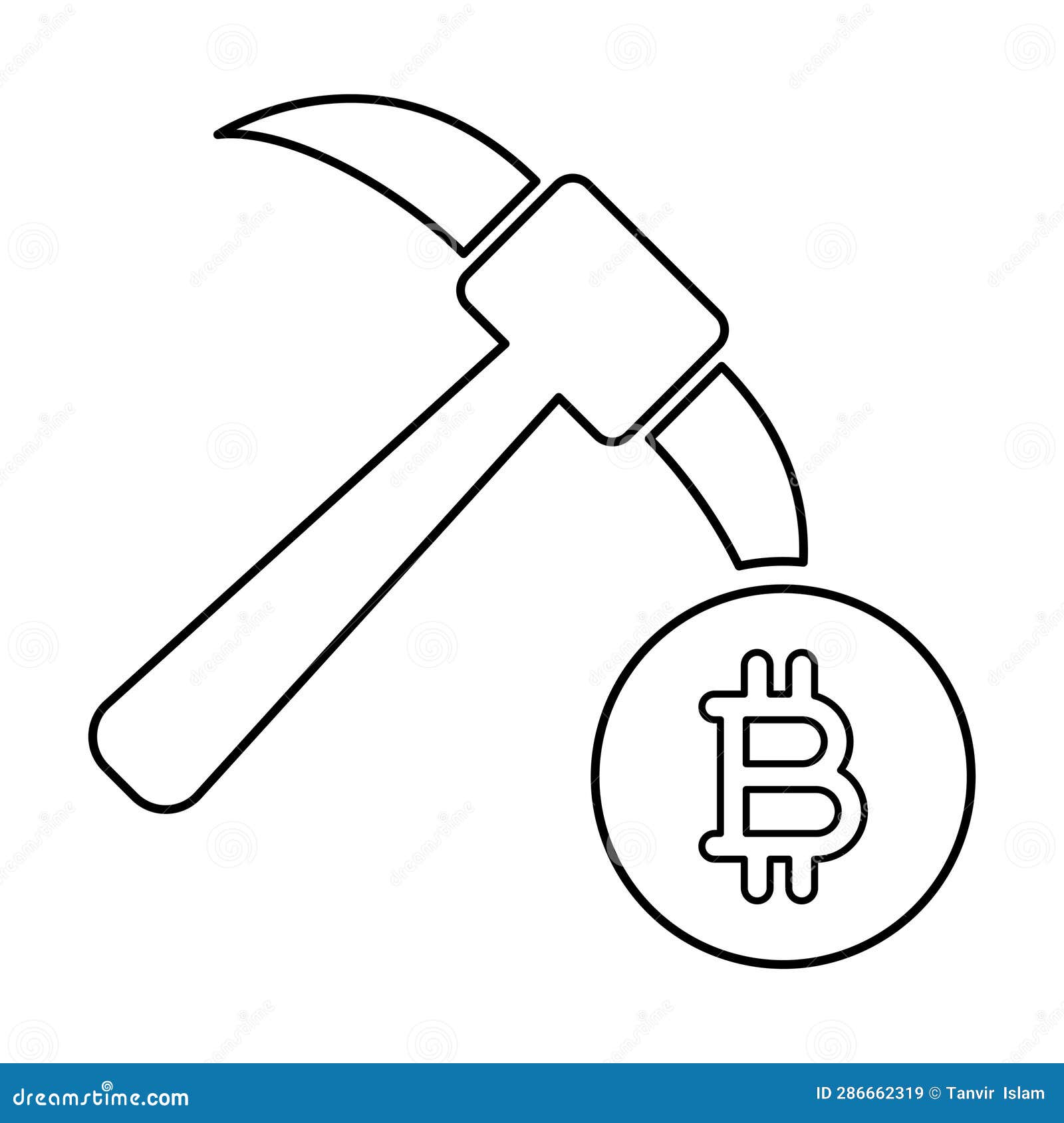 Bitcoin Mining Icon stock illustration. Illustration of sign - 286662319