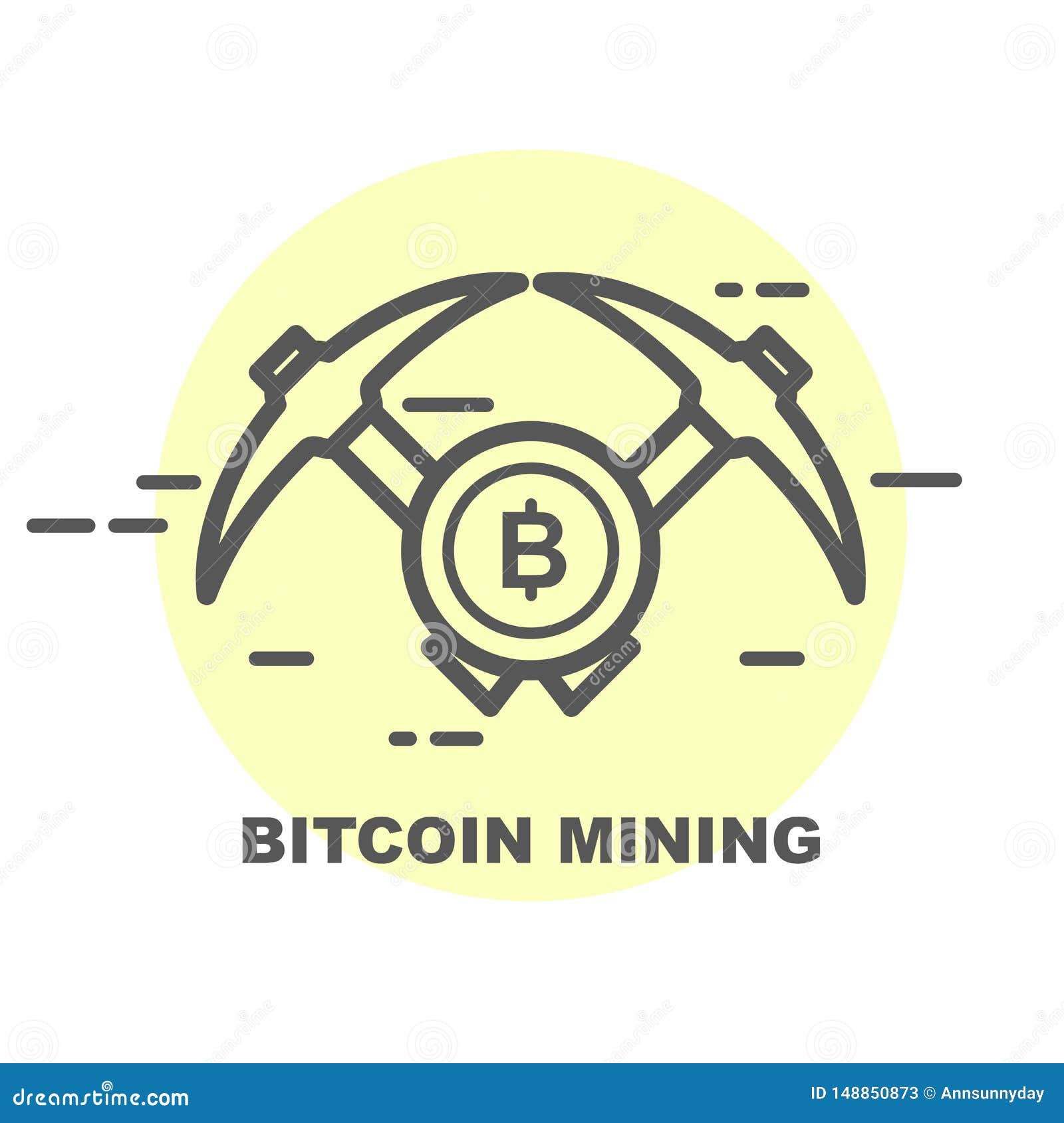 Bitcoin Mining Icon - Two Crossed Picks and Coin Stock Vector ...