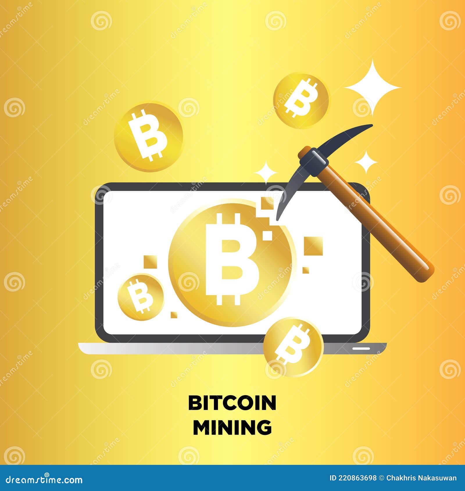 Bitcoin Mining Illustration Editorial Stock Photo - Illustration of ...