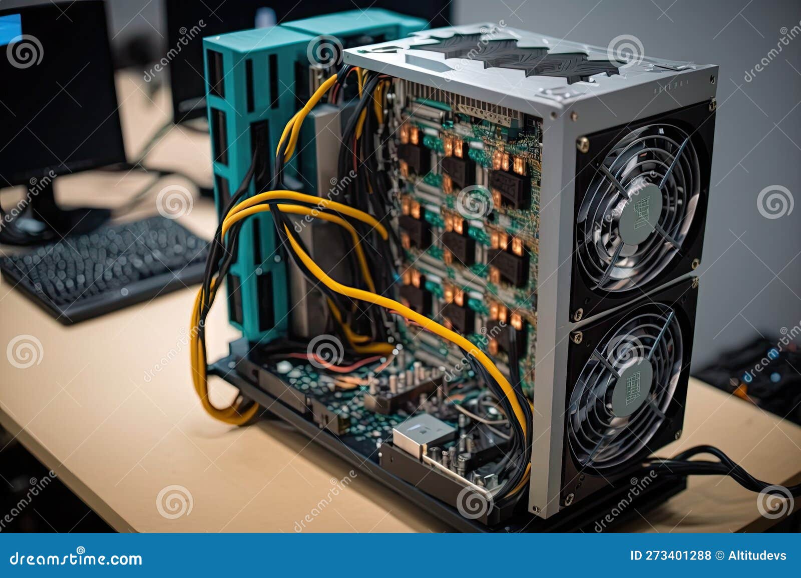 Bitcoin Mining Rig, with Gpus and Asics Crunching Numbers Stock ...