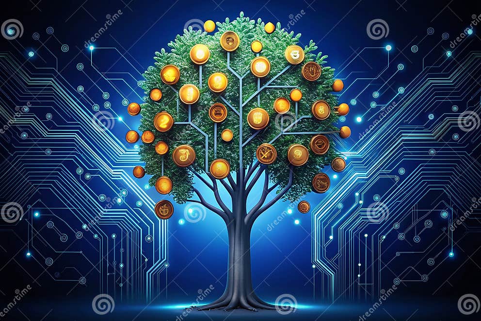Bitcoin Mining Visualized a Blockchain Tree Yields Cryptocurrencies ...