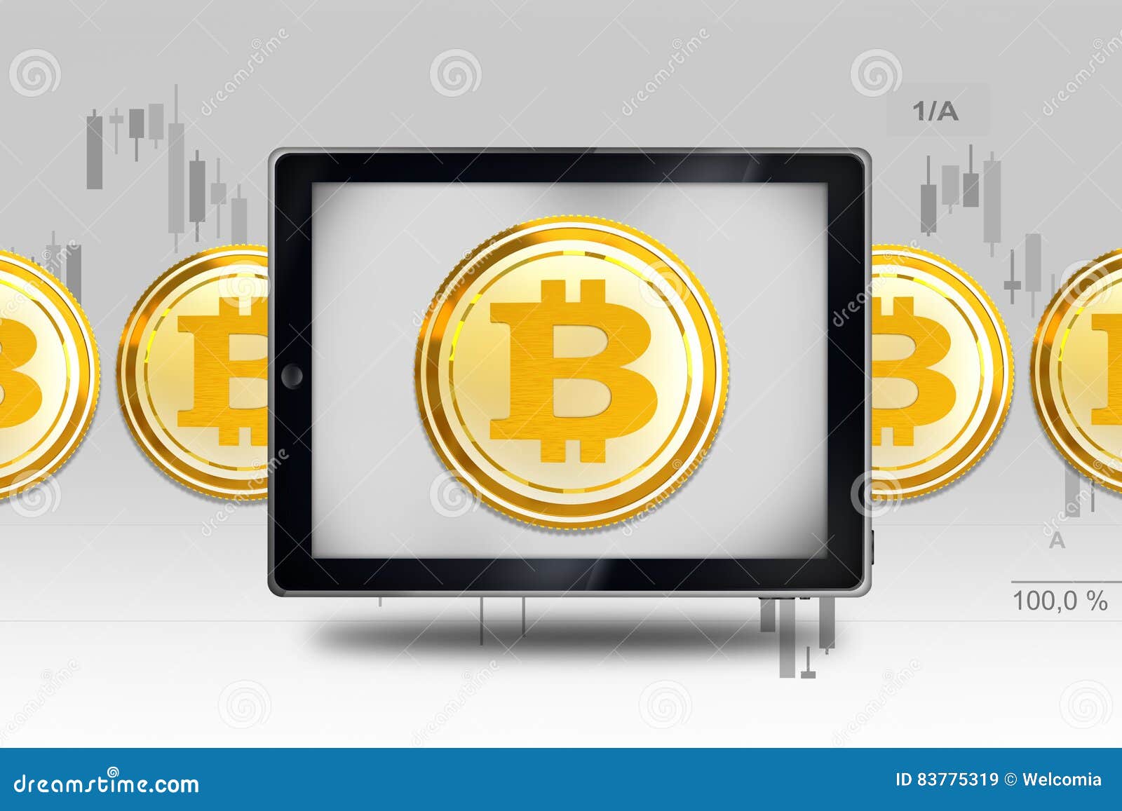 Bitcoin Mobile Trading Concept Stock Illustration - Illustration of ...