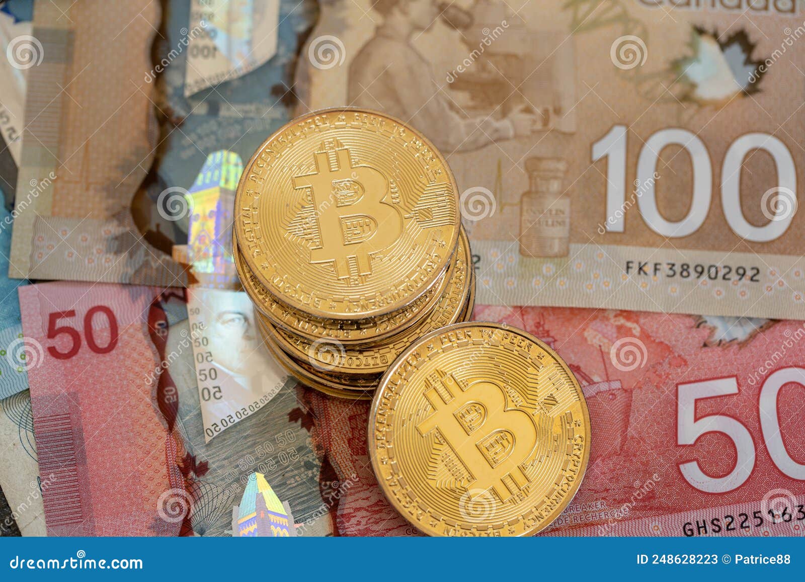 Bitcoin on Modern Canadian Polymer Banknotes. Trading Bitcoin with ...