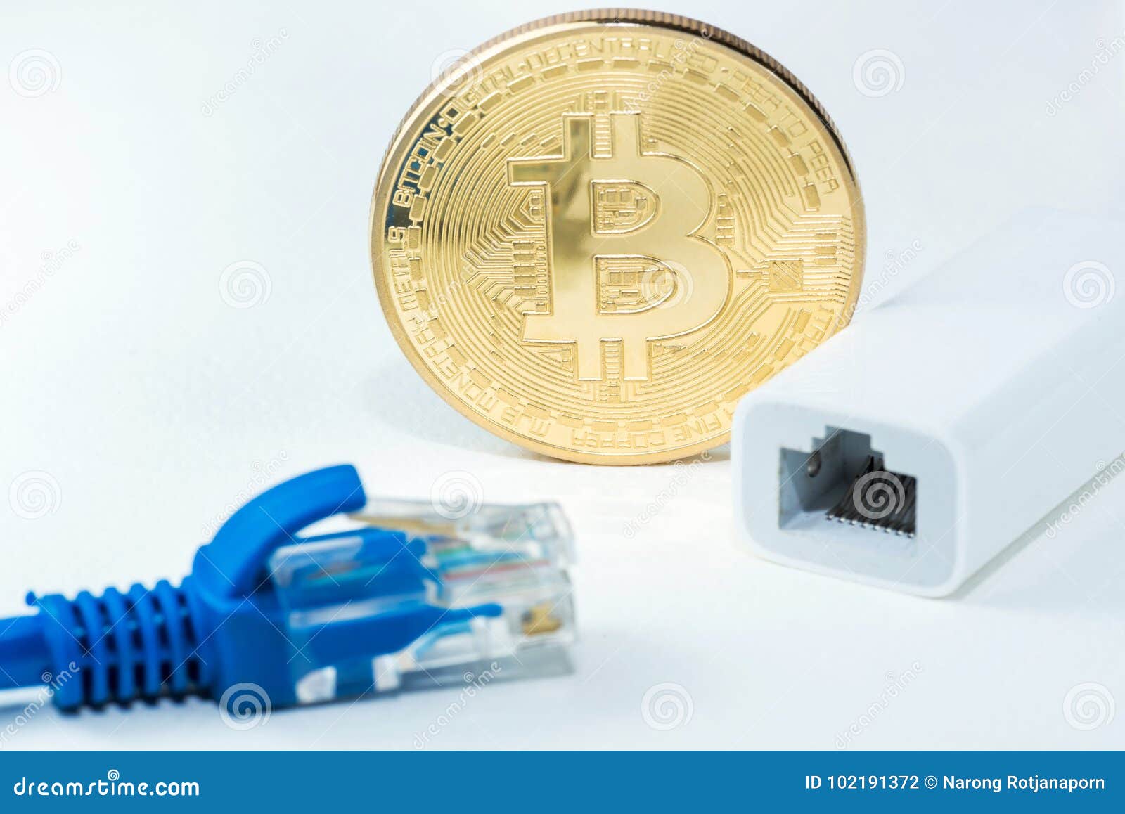 Bitcoin Money Mining Connect Internet Network Stock Photo - Image of ...