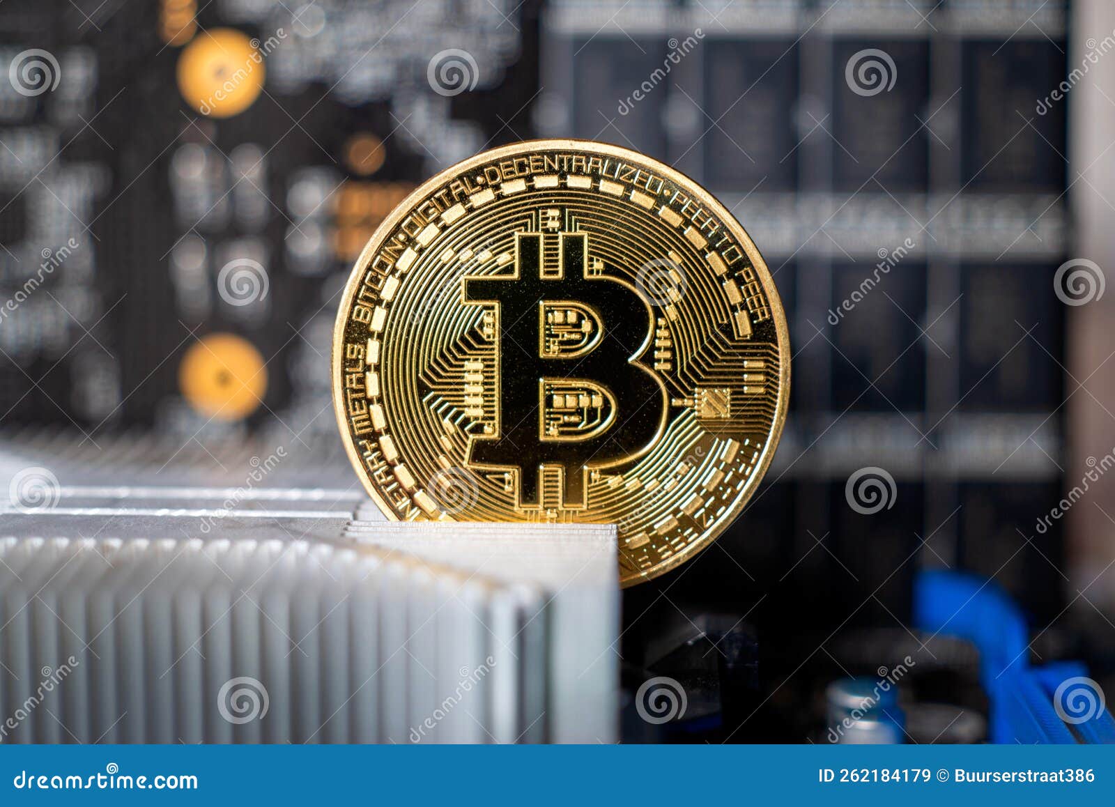 Bitcoin in motherboard stock image. Image of crypto - 262184179