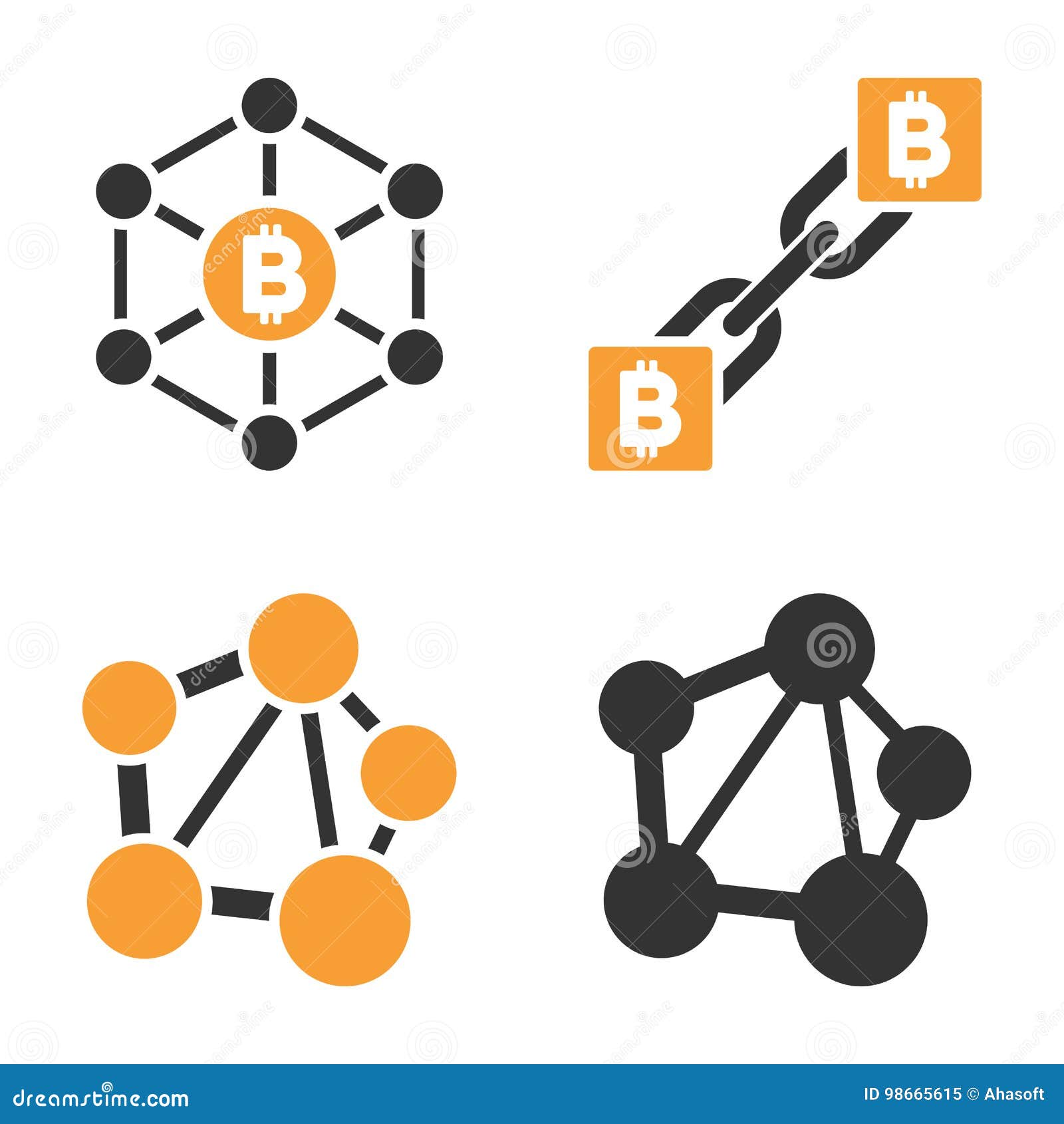 Bitcoin Net Links Vector Icon Set Stock Vector - Illustration of ...