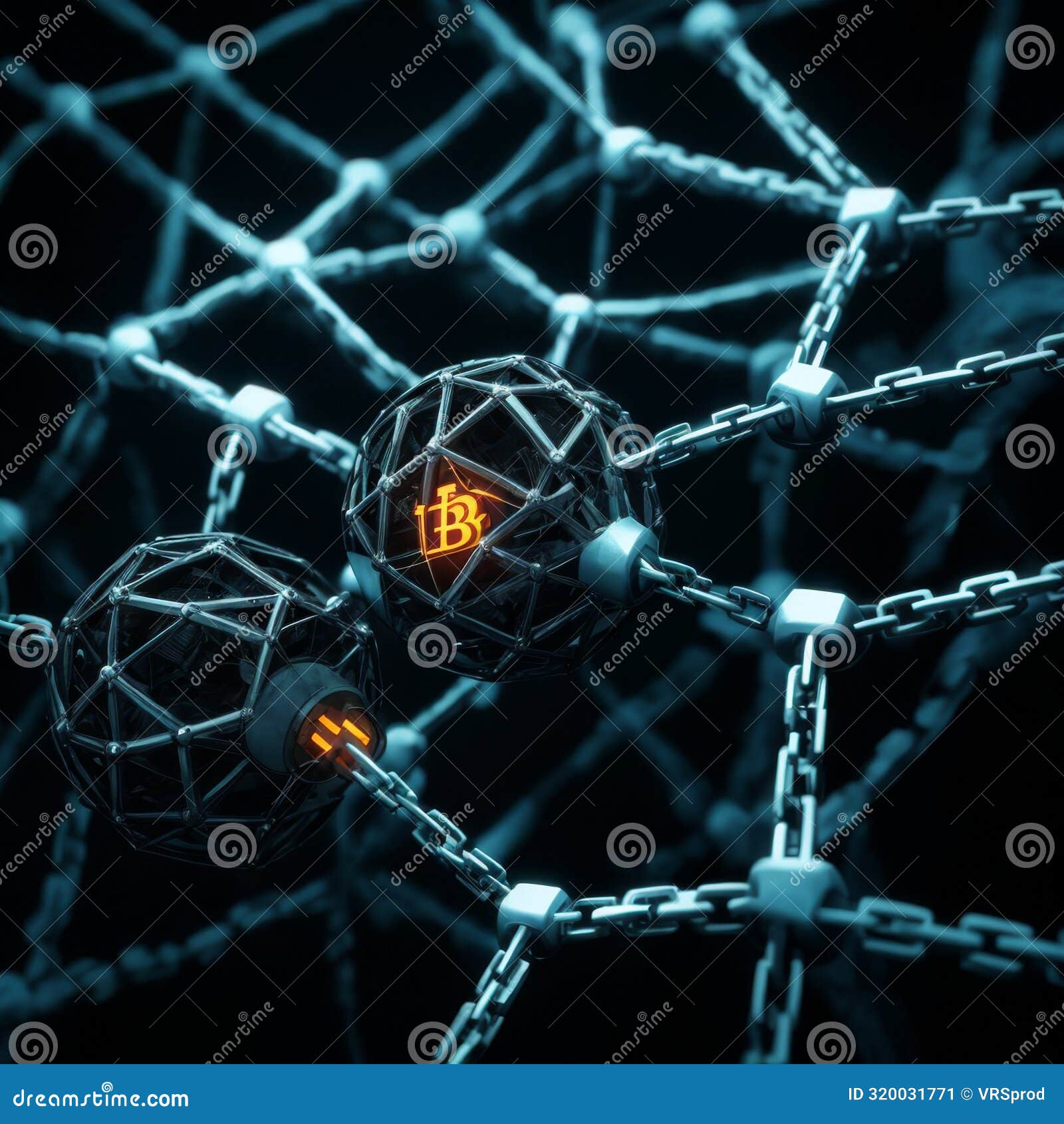 Bitcoin Network Nodes with Glowing Connections Stock Image - Image of ...