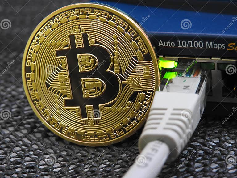 Bitcoin and network stock image. Image of cyberspace - 94307921