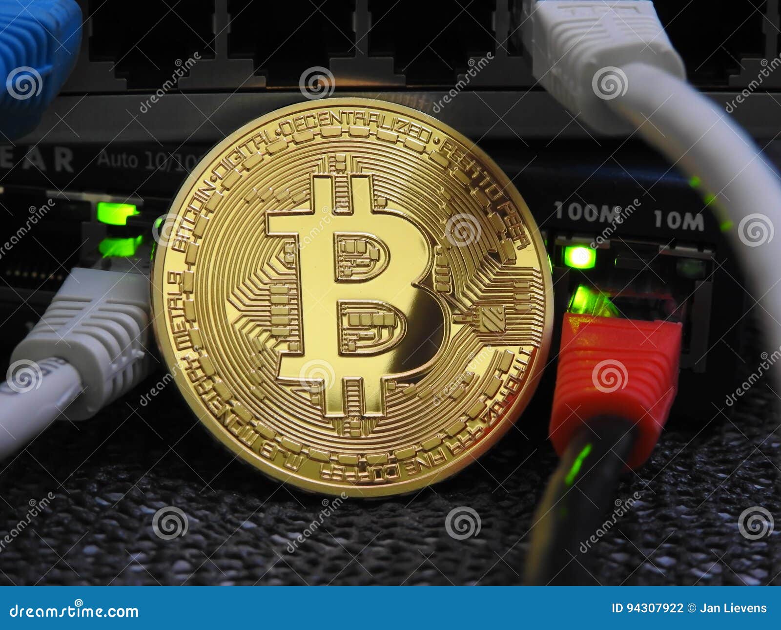 Bitcoin and network stock photo. Image of connection - 94307922