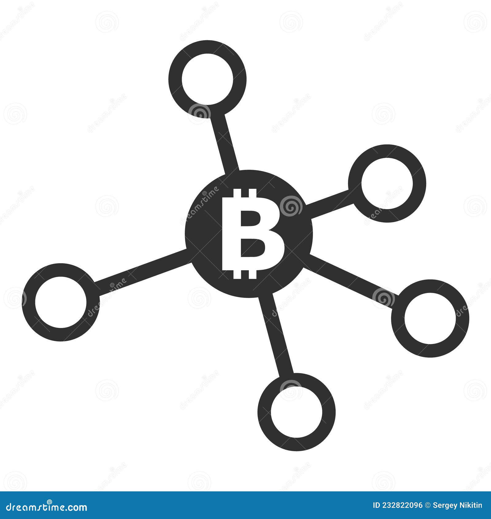 Bitcoin Nodes Flat Icon Raster Stock Illustration - Illustration of ...