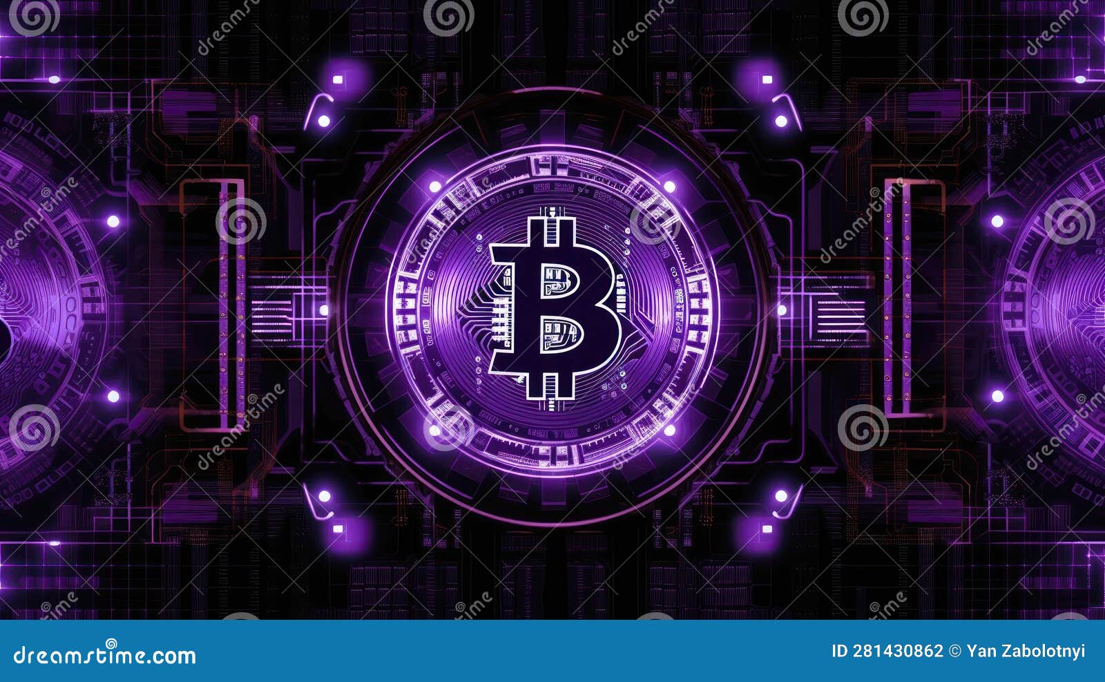 Bitcoin Online Trading Chart Background Purple Black. Generative AI ...