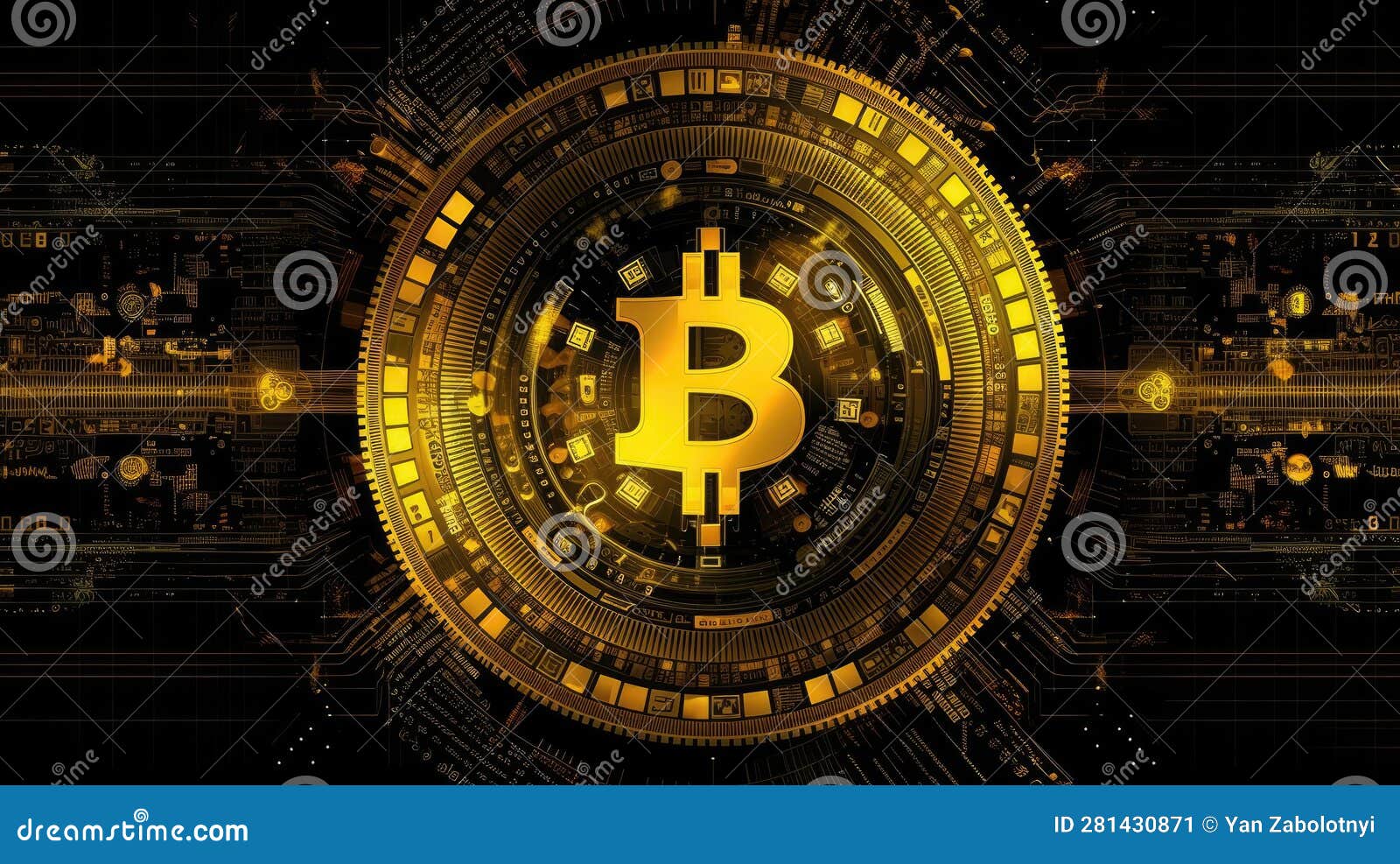 Bitcoin Online Trading Chart Background Yellow Black. Generative AI ...