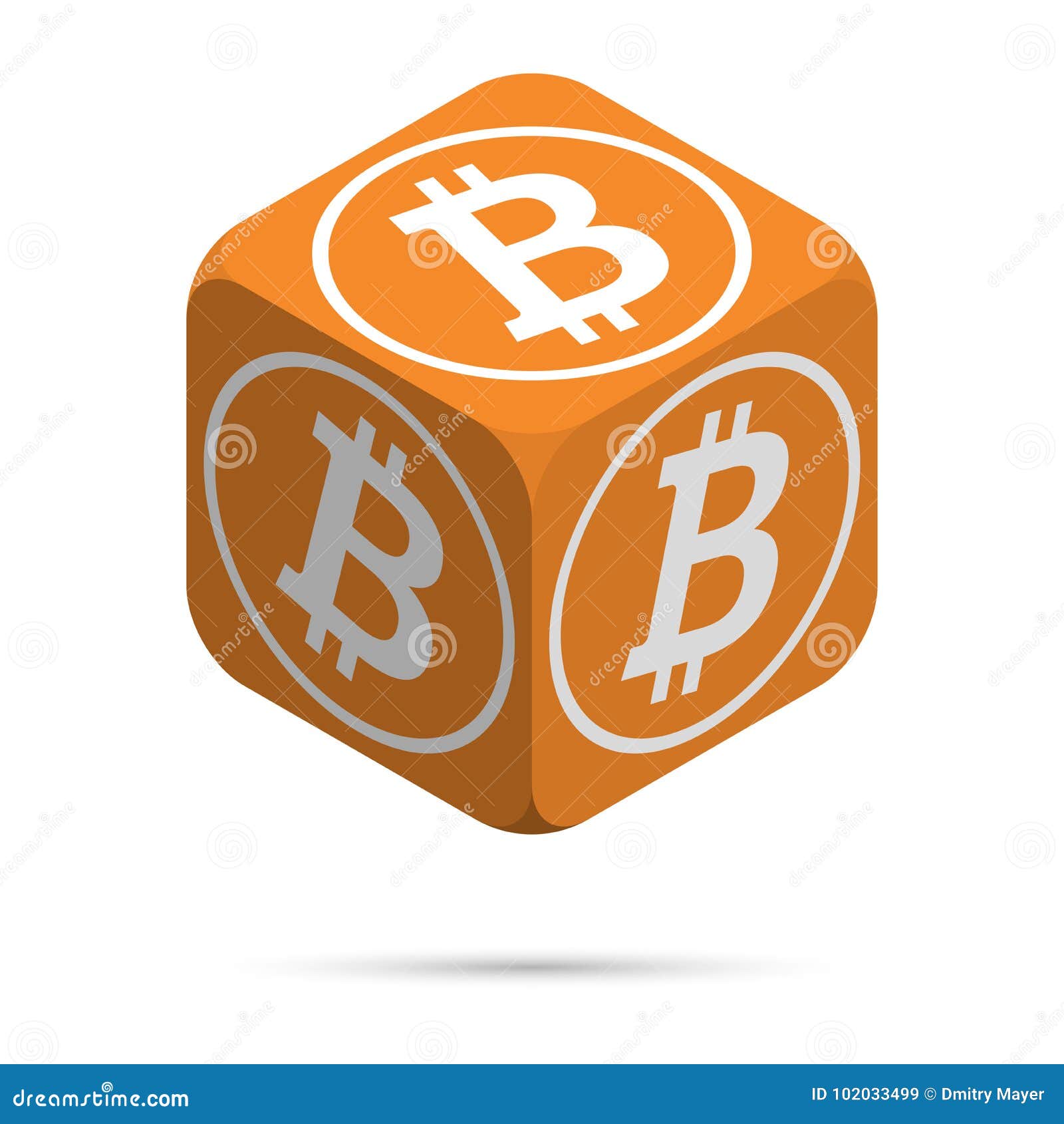 Bitcoin. Orange Bitcoin Cube Stock Vector - Illustration of cash, money ...