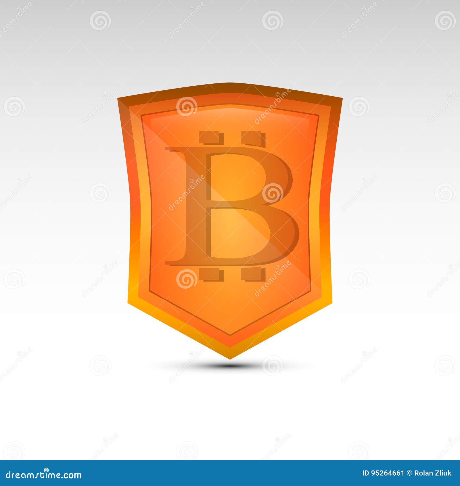 Bitcoin orange emblem stock vector. Illustration of shape - 95264661
