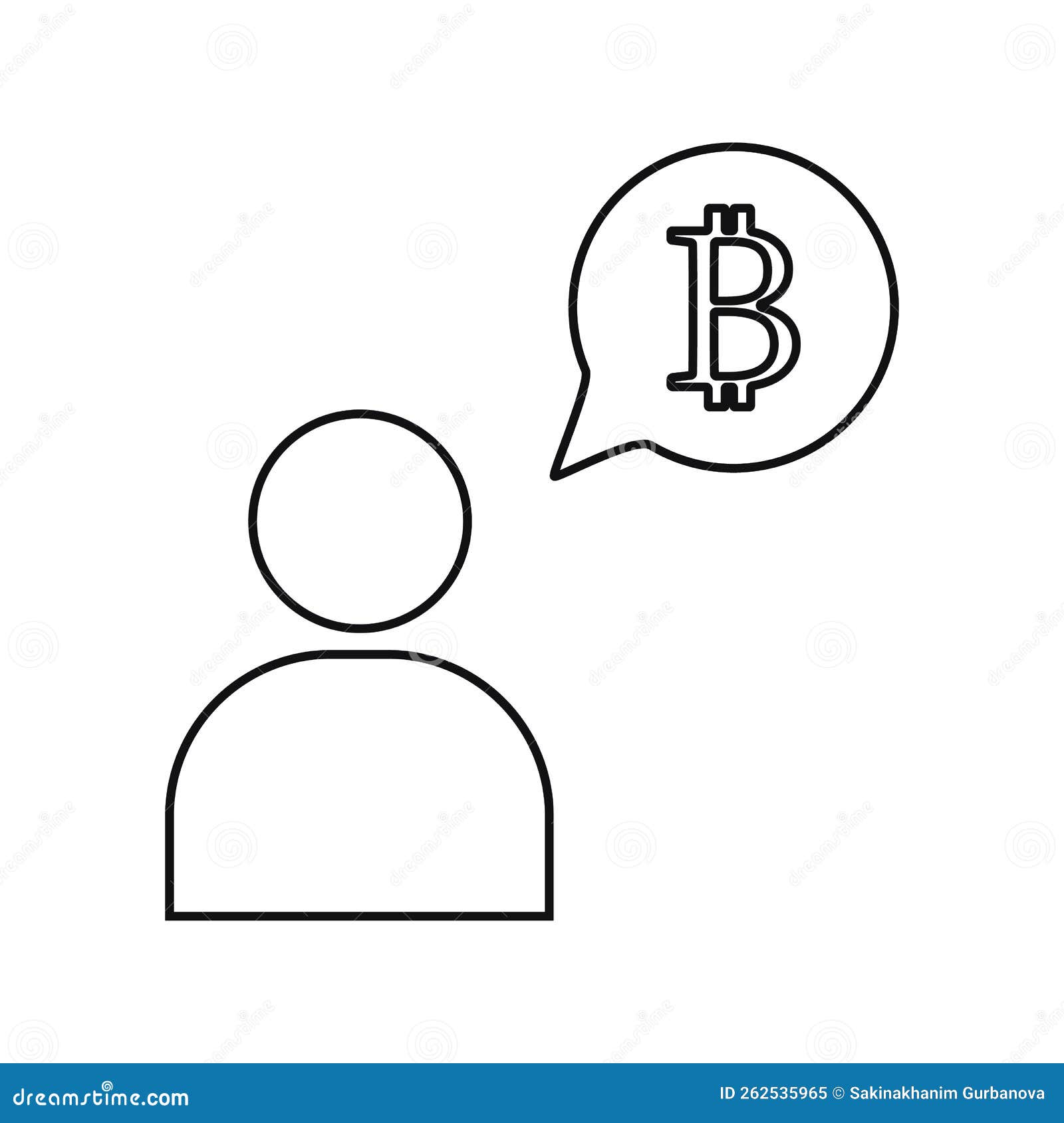 Bitcoin outline style icon stock illustration. Illustration of line ...