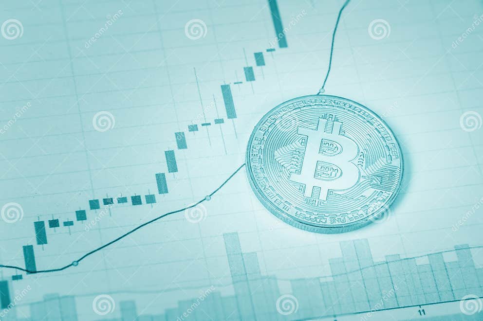 Bitcoin on paper chart stock photo. Image of analyzing - 107380444