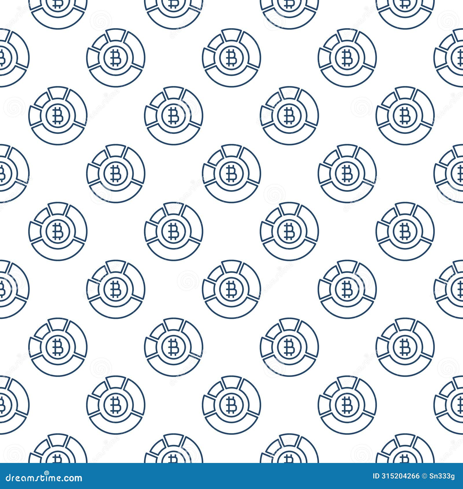 Bitcoin Pie Chart Vector Crypto Trading Stats Thin Line Seamless ...