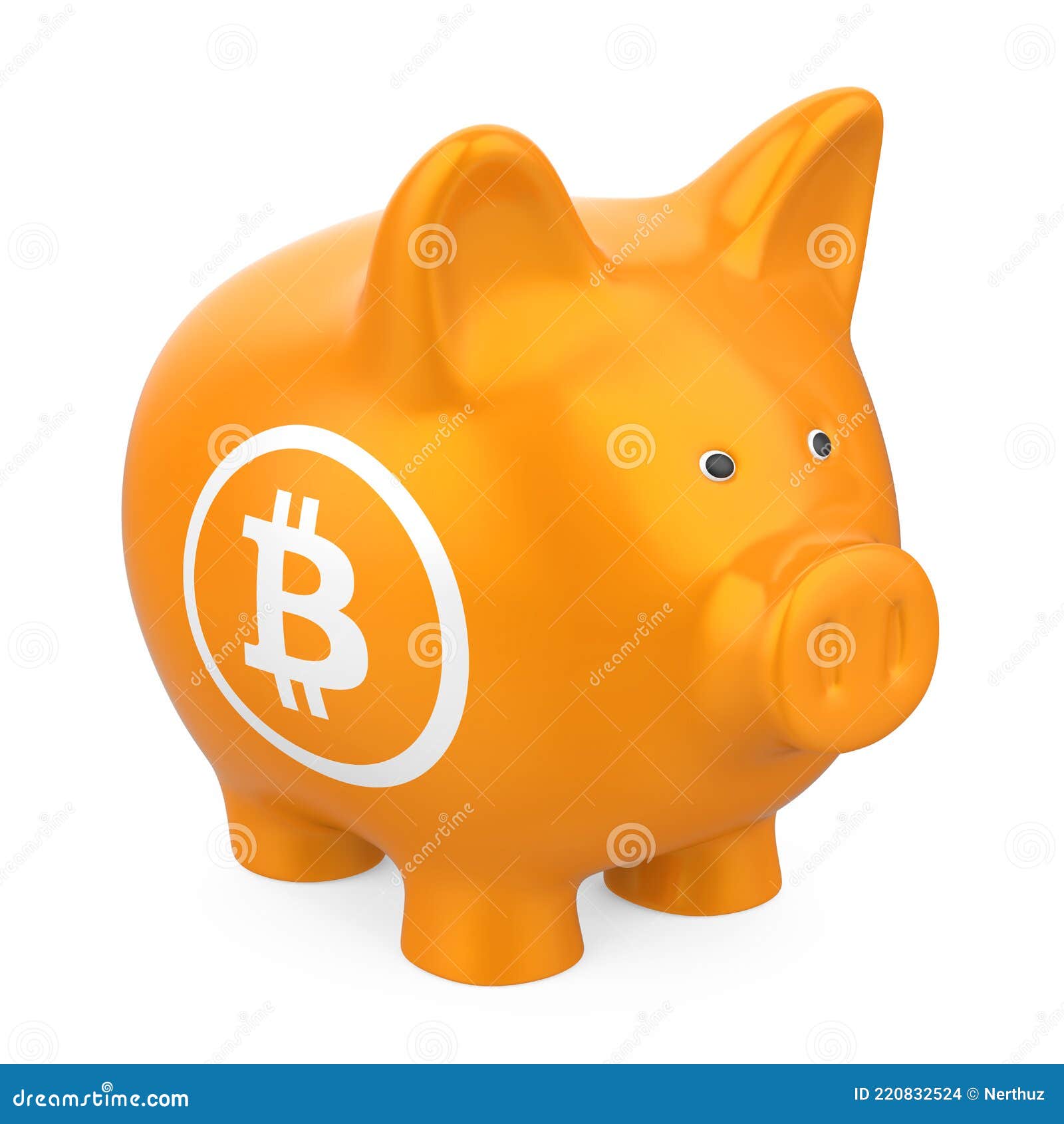 Bitcoin Piggy Bank Wallet Isolated Stock Illustration - Illustration of ...