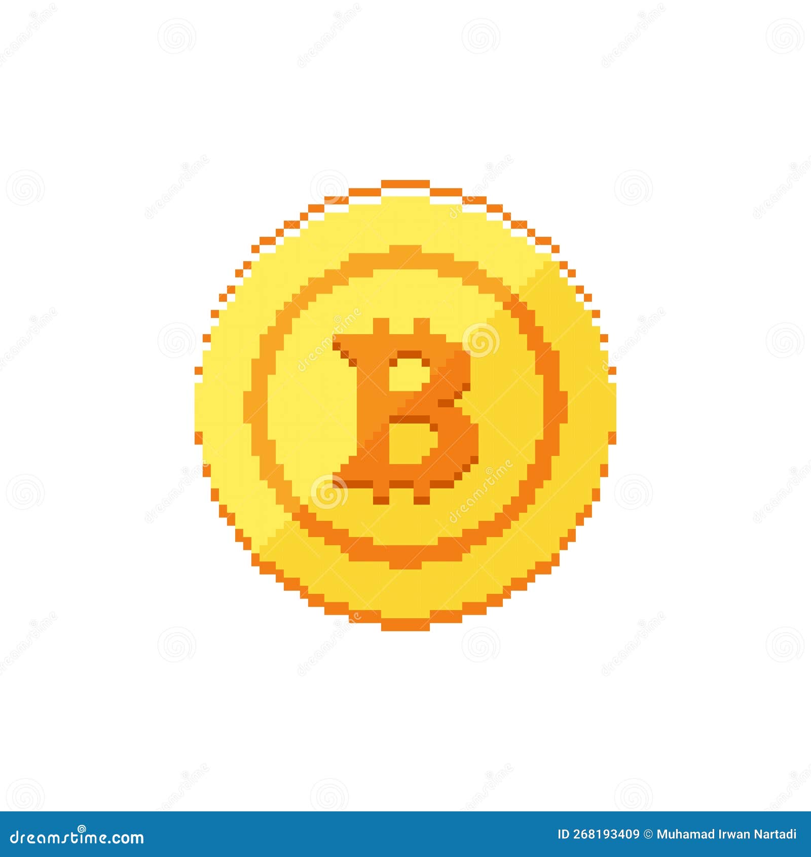 Bitcoin Pixel Art Isolated. Crypto Currency 8 Bit. Cryptocurrency ...