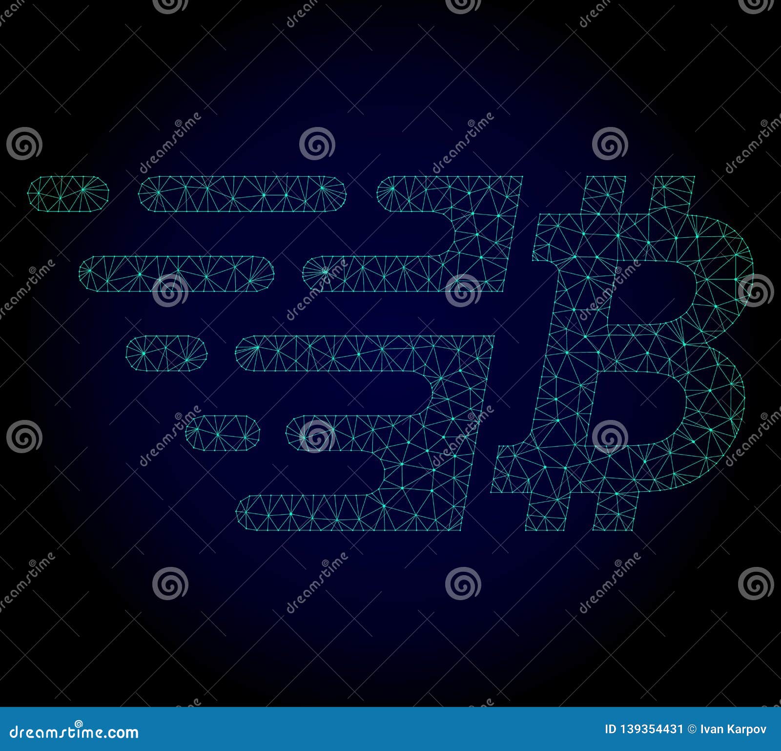 Bitcoin Polygonal Frame Vector Mesh Illustration Stock Vector ...