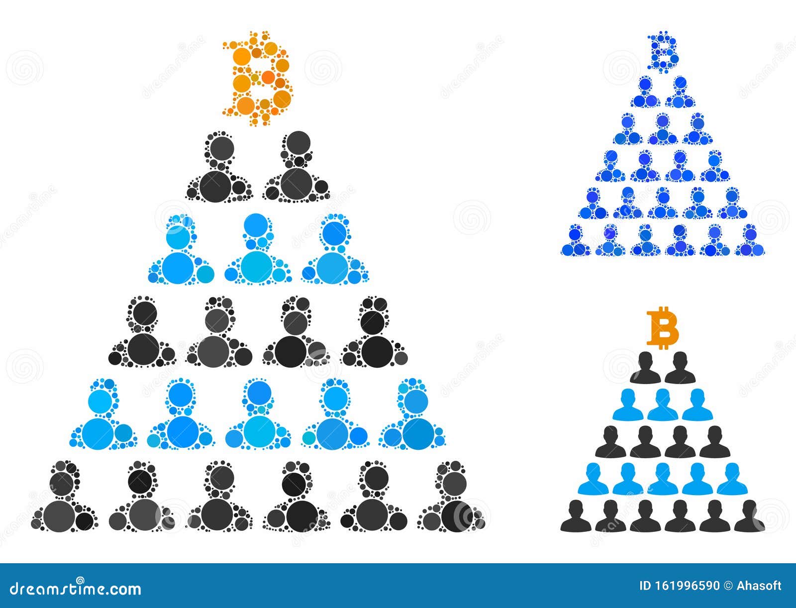 Bitcoin Ponzi Pyramid Composition Icon of Circles Stock Vector ...