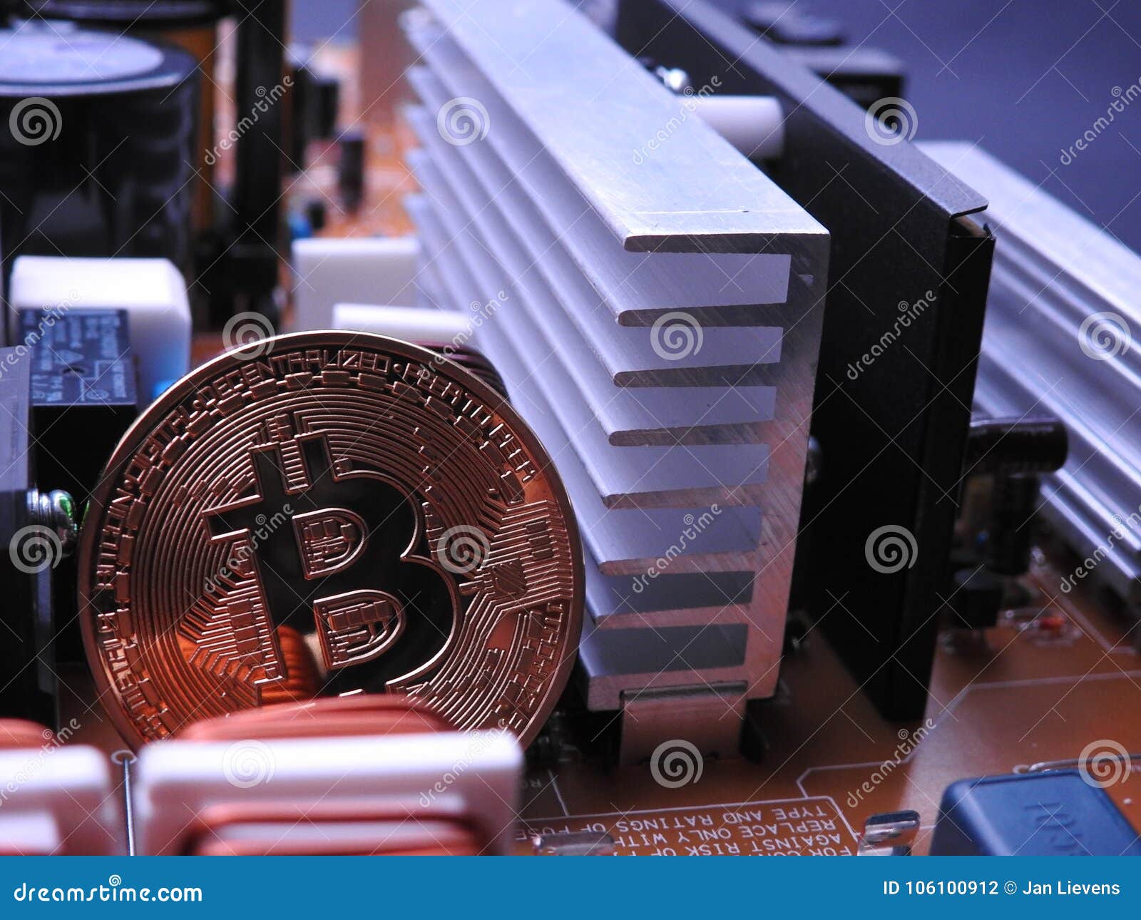 Bitcoin and Power Board Electronic Components Stock Photo - Image of ...