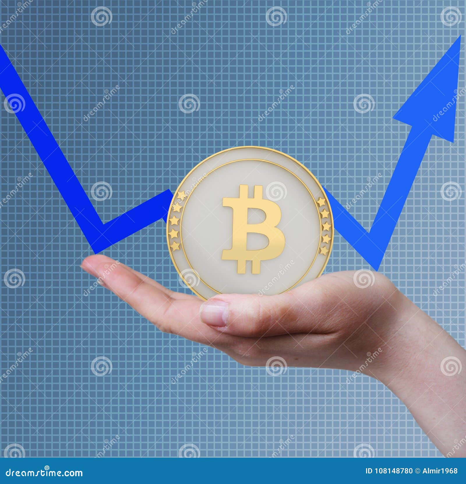 Bitcoin price increase stock photo. Image of economy - 108148780