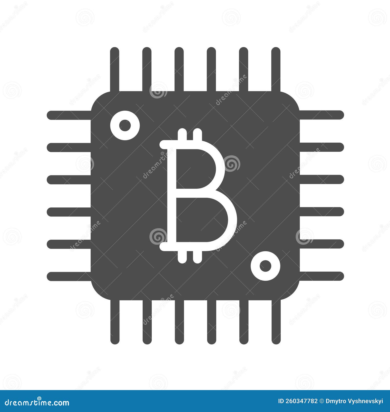 Bitcoin Processor Silhouette Vector Icon Stock Vector - Illustration of ...