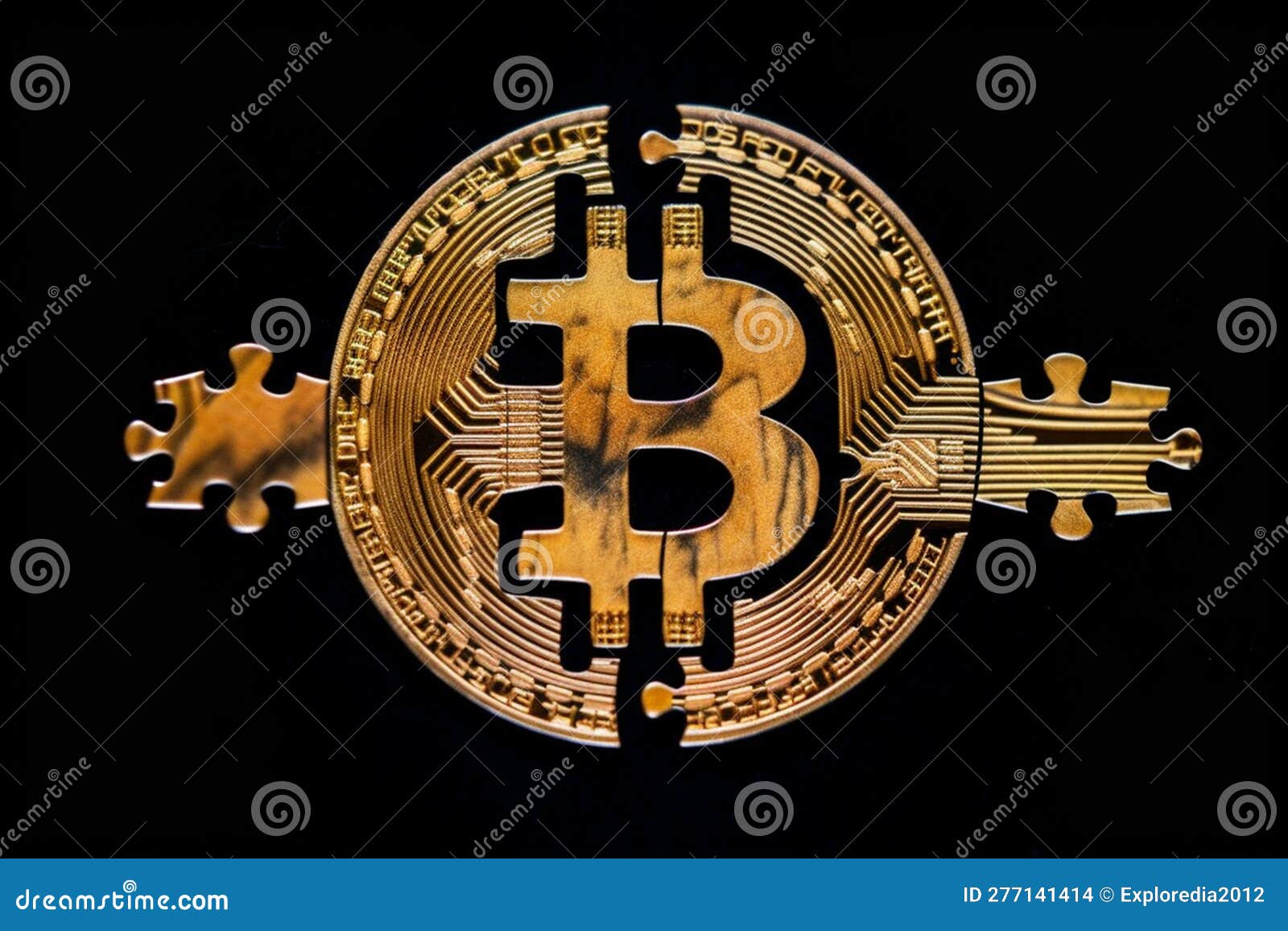 Bitcoin Puzzle Pieces stock illustration. Illustration of decentralized ...
