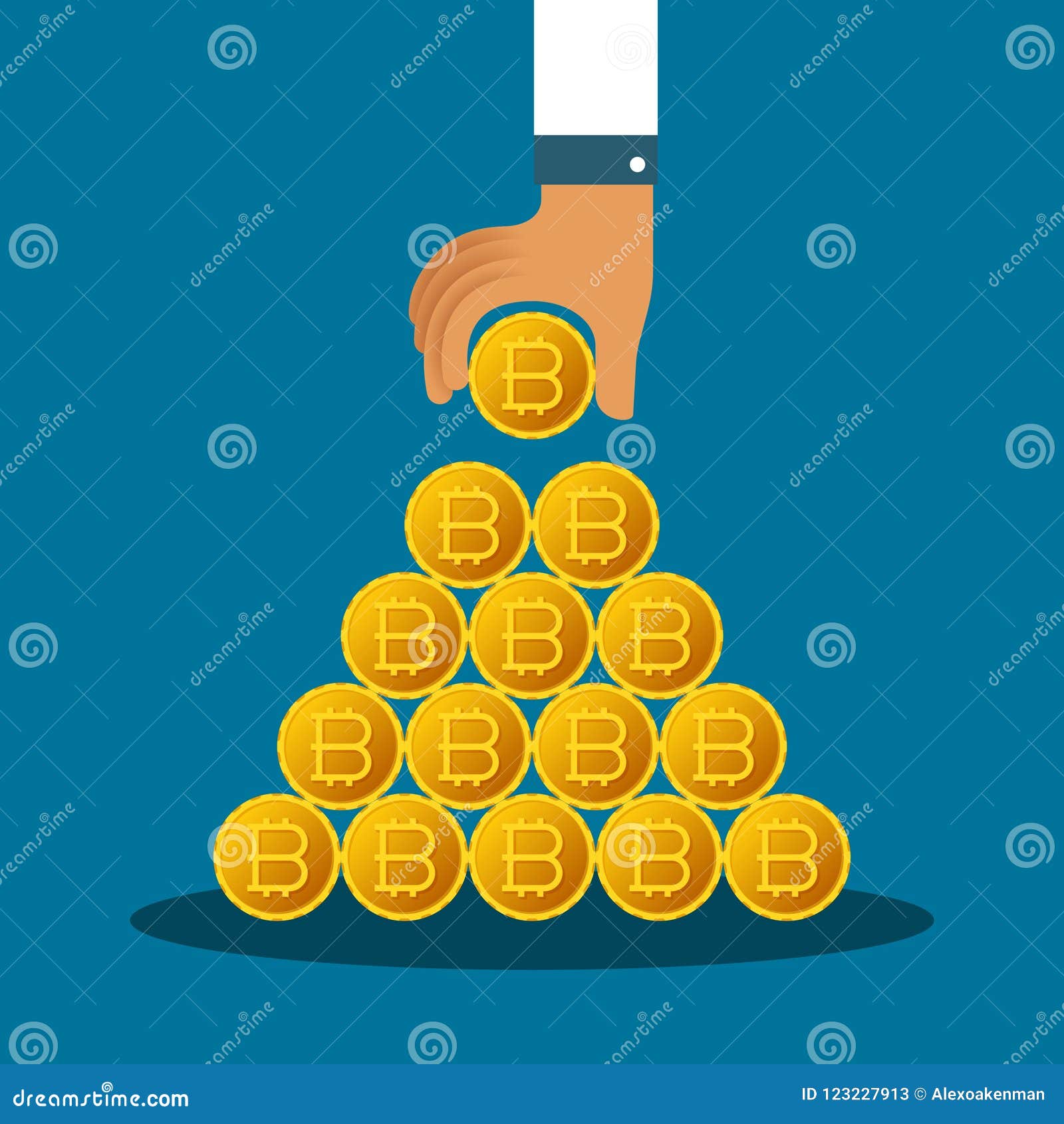 Bitcoin Pyramid Vector Concept in Flat Style Stock Vector ...