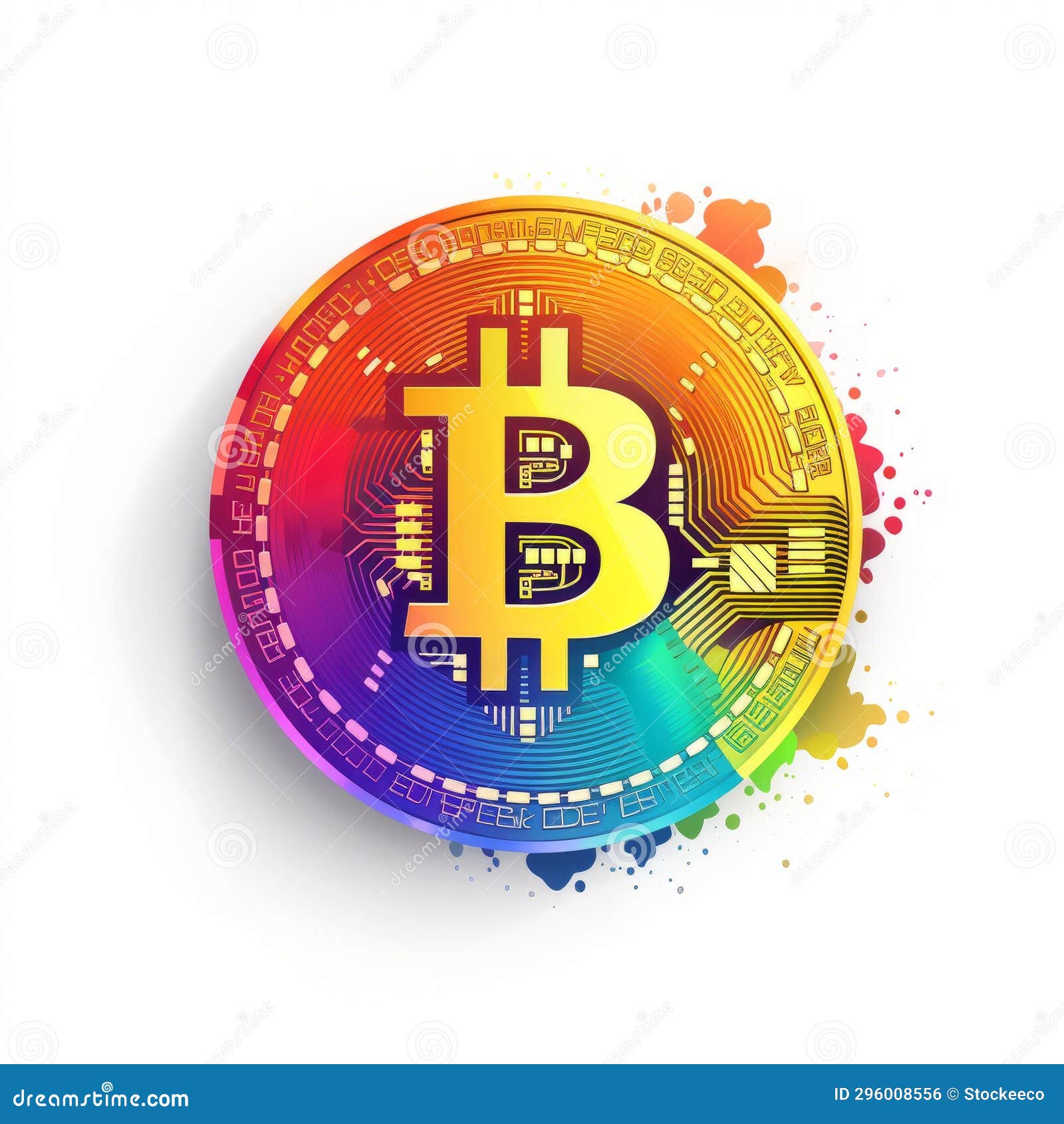 Bitcoin Rainbow Colored Icon in Vector Format - Eye-catching ...
