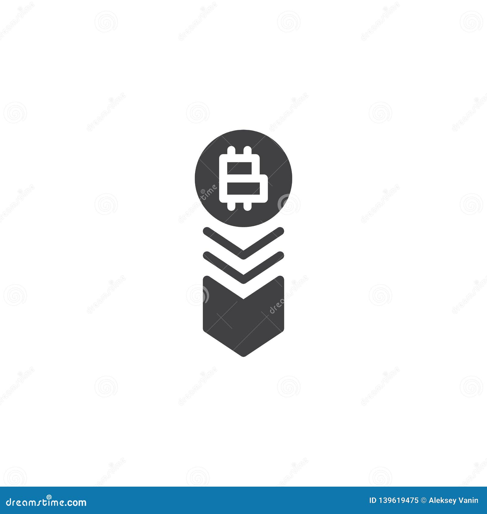 Bitcoin Rate Falls Down Vector Icon Stock Vector - Illustration of finance, price: 139619475