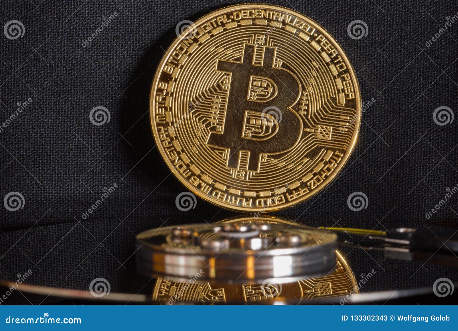 Bitcoin on hard disk stock image. Image of banking, coins - 133302343