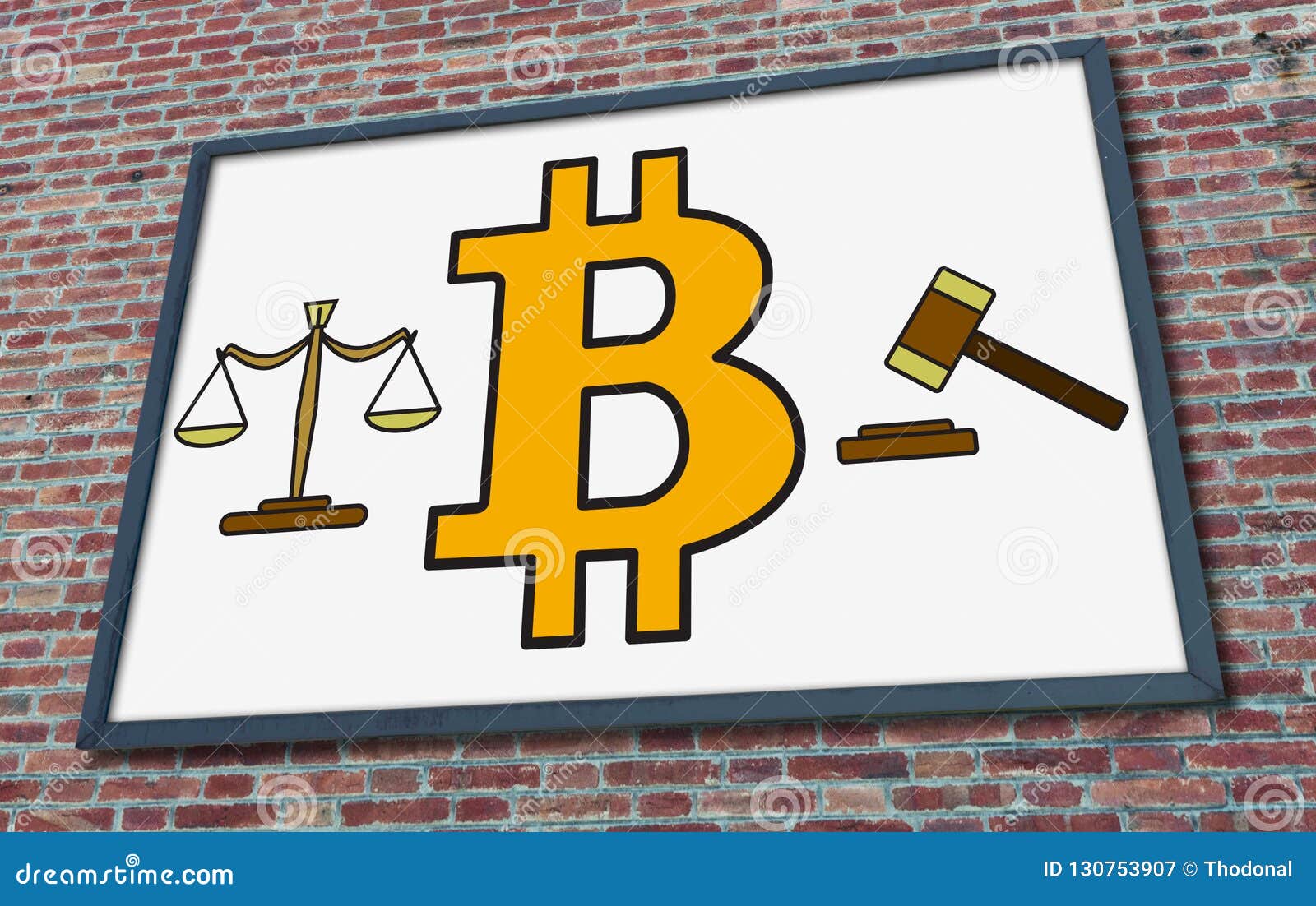 Bitcoin Regulation Concept on a Billboard Stock Image - Image of ...
