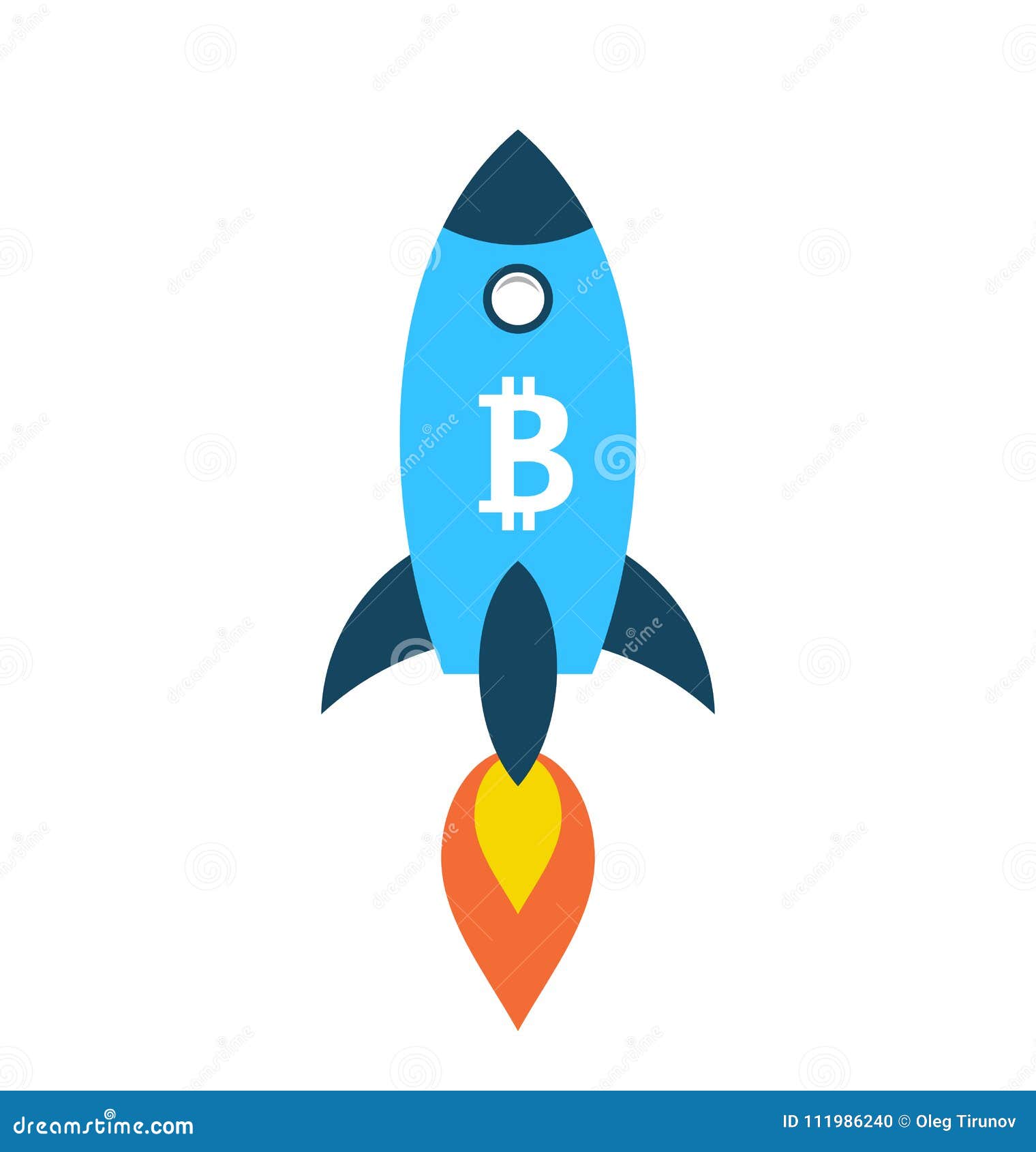 Bitcoin Rocket Ship Launching into Space, Cryptocurrency, BTC, Virtual ...