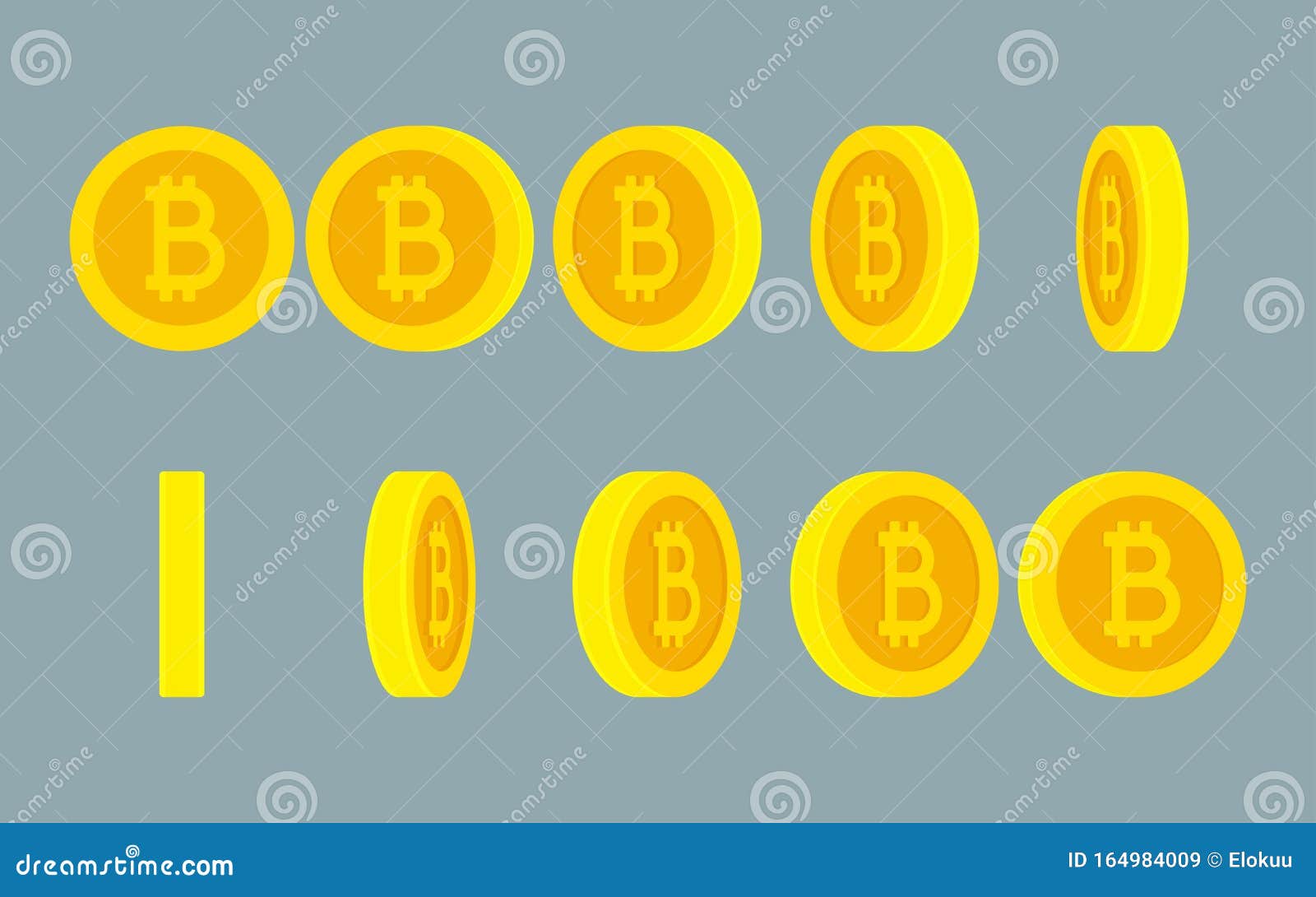 Bitcoin Rotating Gif Animation Sprite Sheet on Stock Vector ...