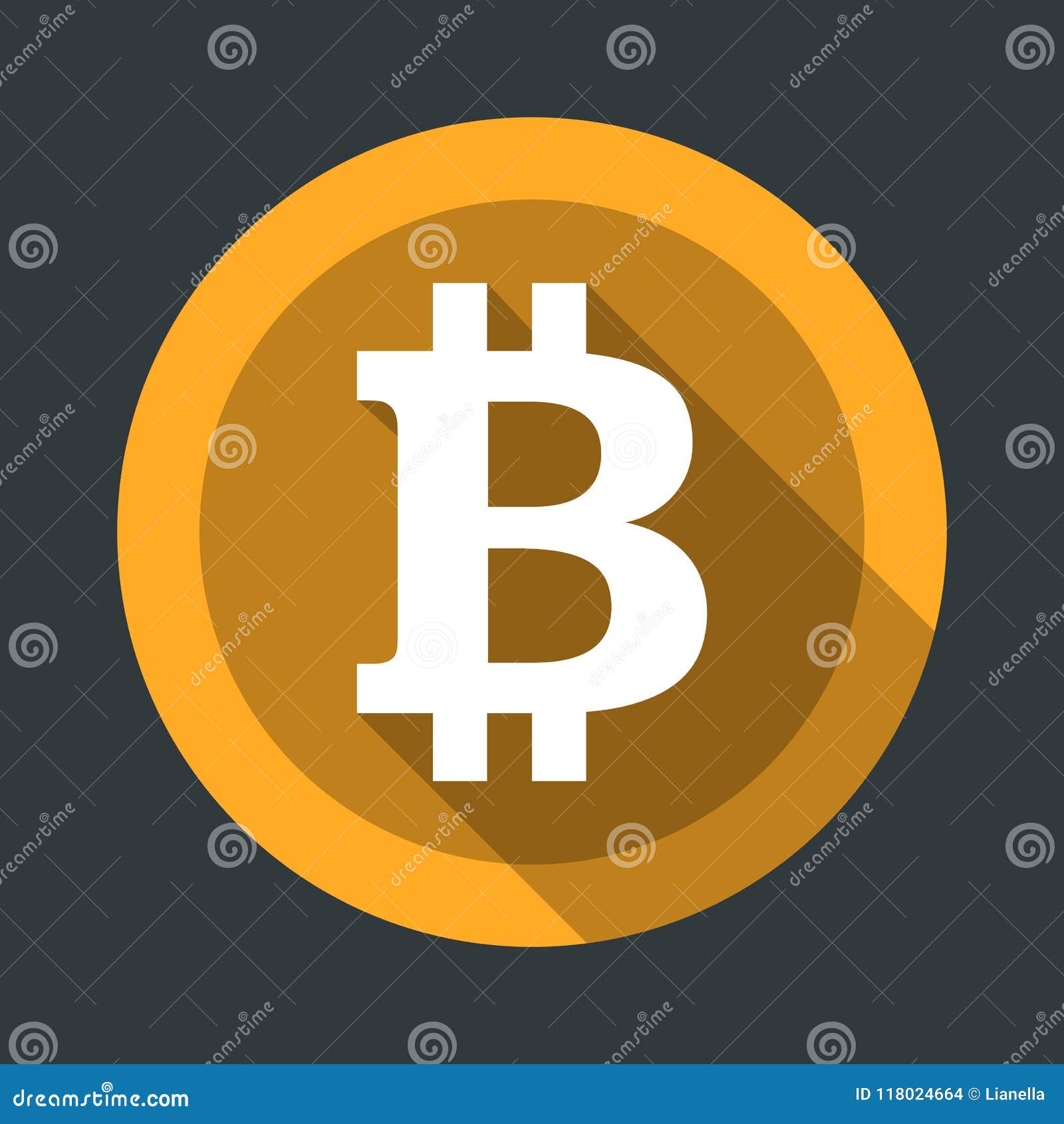 Bitcoin Round Icon Flat Design Stock Vector - Illustration of commerce ...