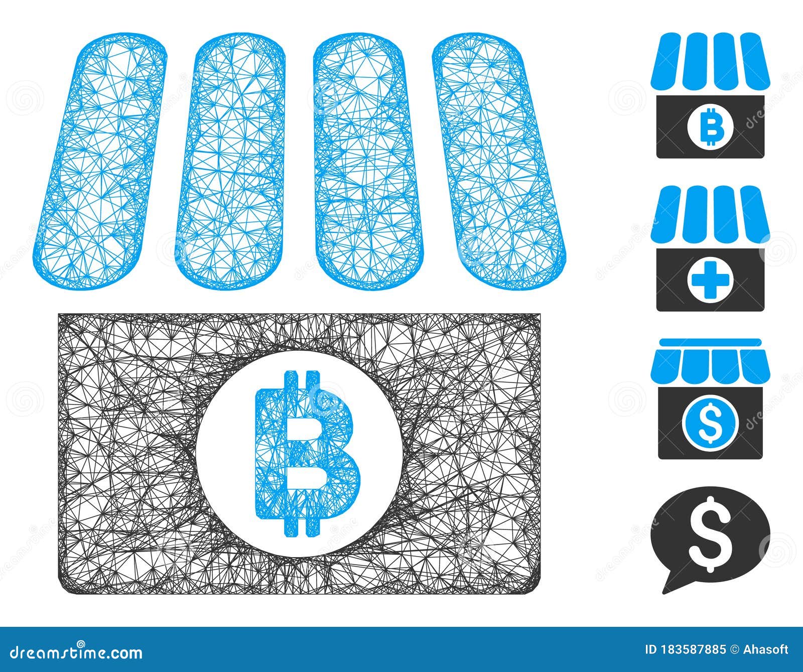 Bitcoin Shop Web Vector Mesh Illustration Stock Illustration ...