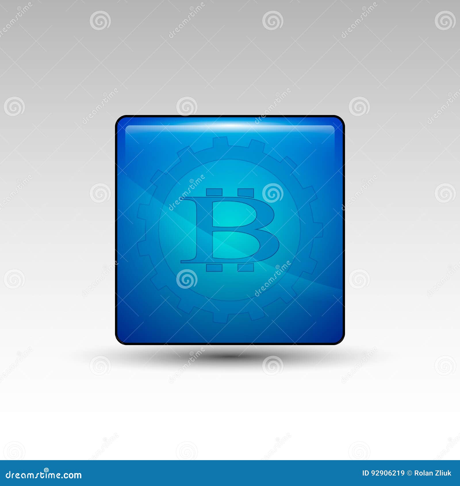 Bitcoin sign in gear stock vector. Illustration of internet - 92906219