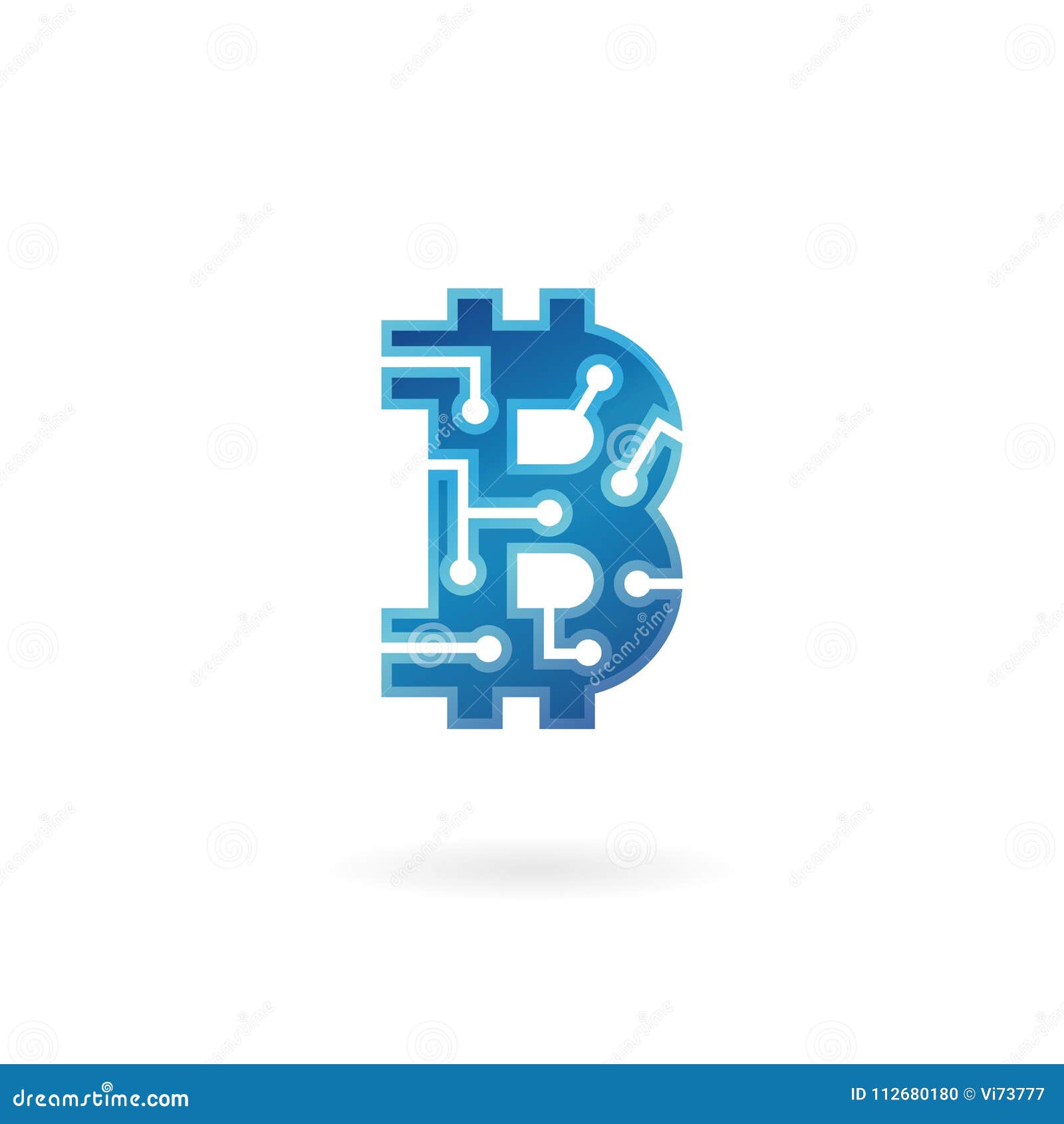 Bitcoin Sign Icon. Blue Cryptocurrency Logo. Vector Blockchain Symbol ...