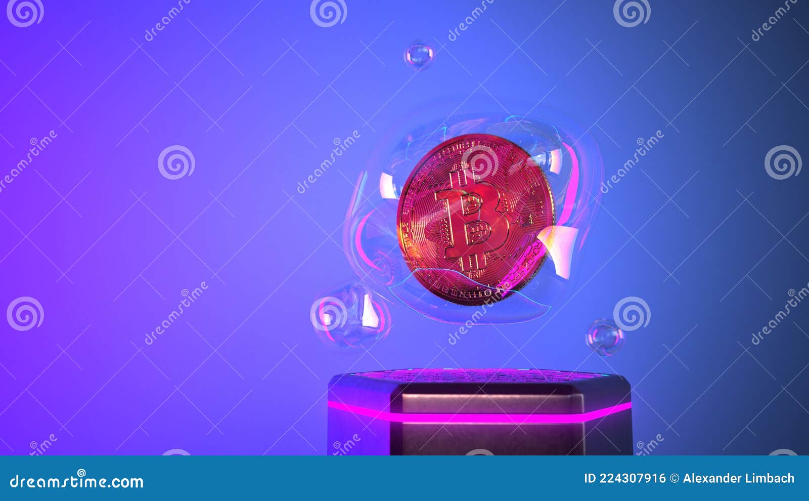 Bitcoin Soap Bubble Cyberpunk Stock Illustration - Illustration of ...