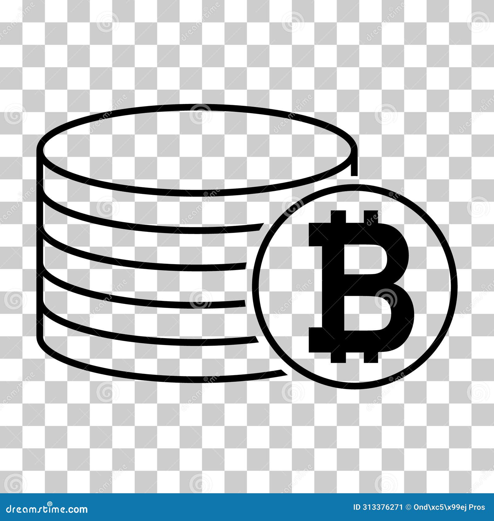 Bitcoin Stack Coin, Flat Icon Money Design, Cash Sign Vector ...