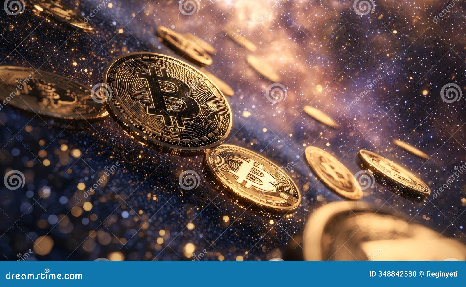 Bitcoin Stars Galaxy Doodle 3D Render in 8K Resolution Stock ...