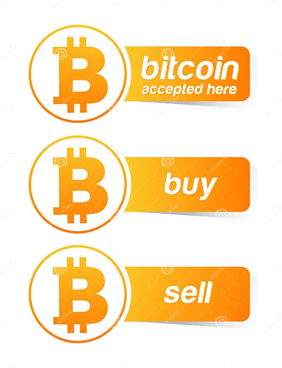 Bitcoin sticker banner set stock vector. Illustration of banner - 37012960