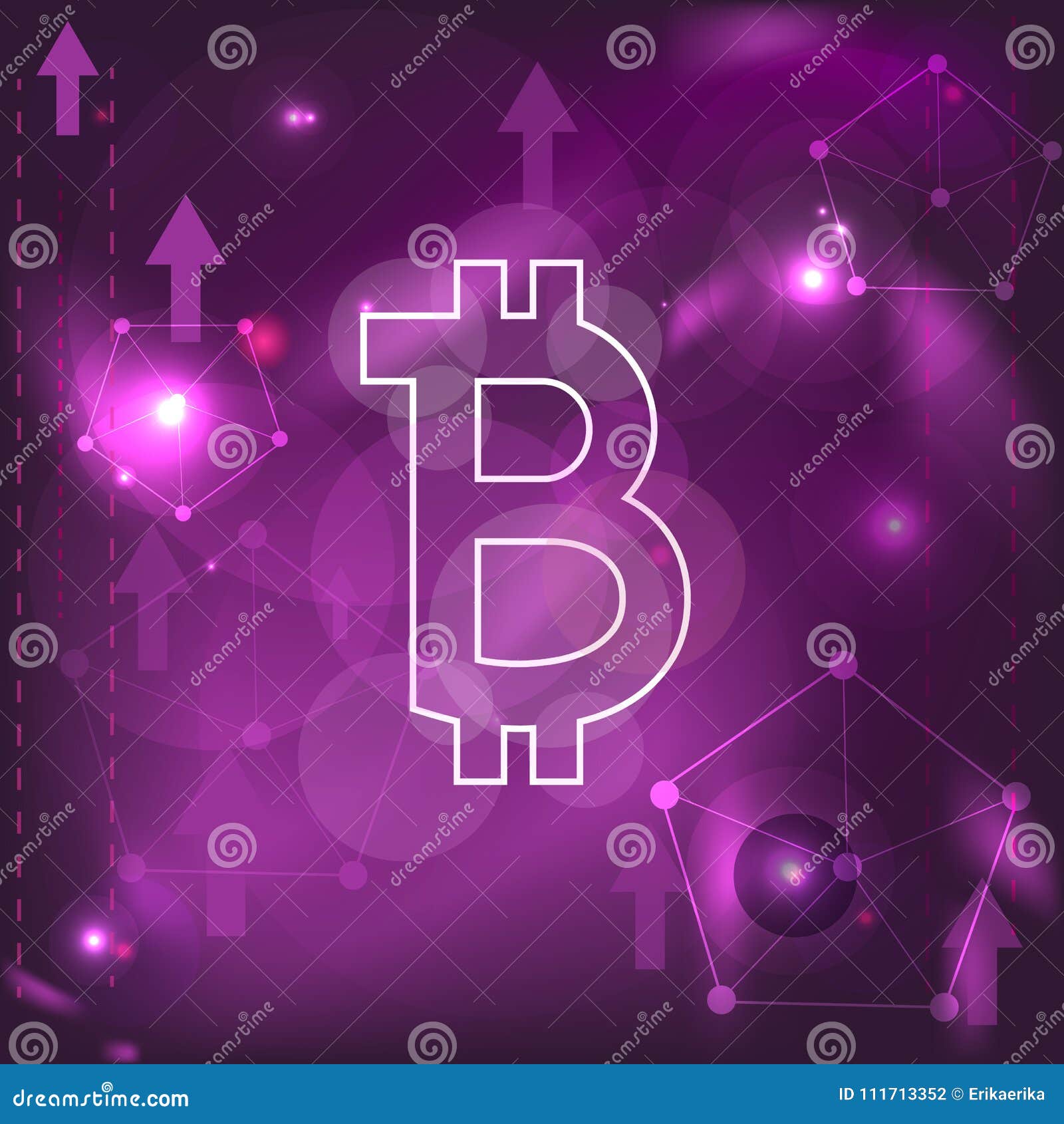 Bitcoin Symbol on Abstract Purple Background Stock Vector ...